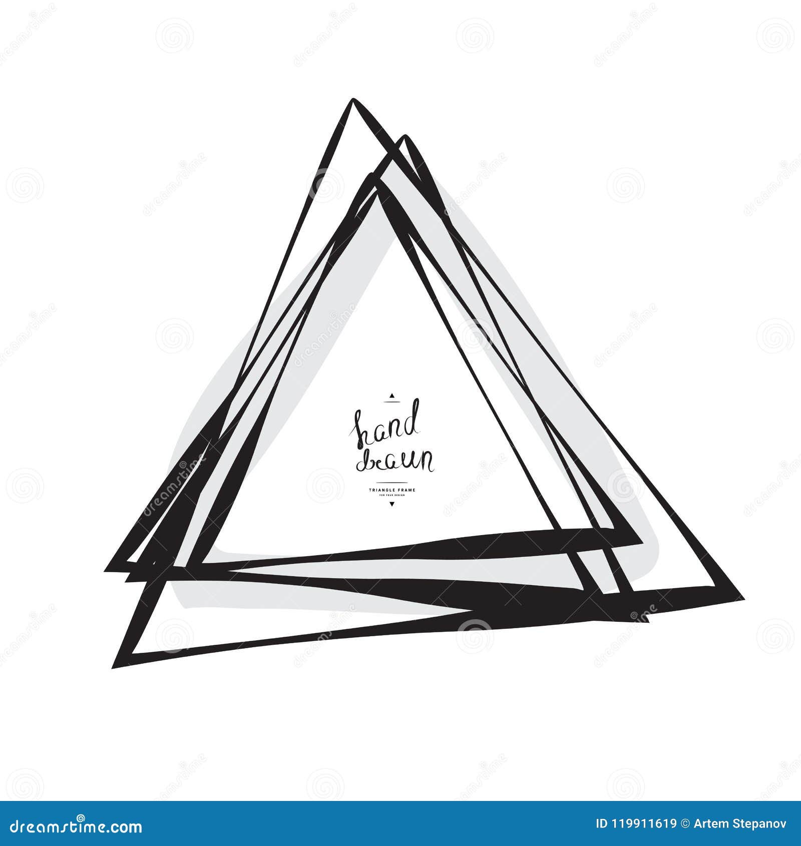 Hand Drawn Sketched Triangle Stock Vector - Illustration of pattern ...