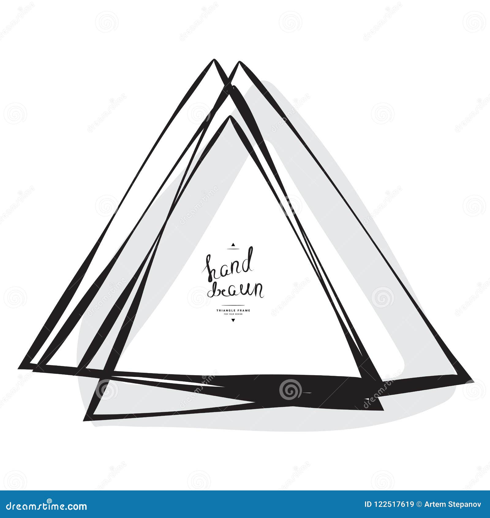 Hand Drawn Sketched Triangle Stock Vector - Illustration of stroke ...