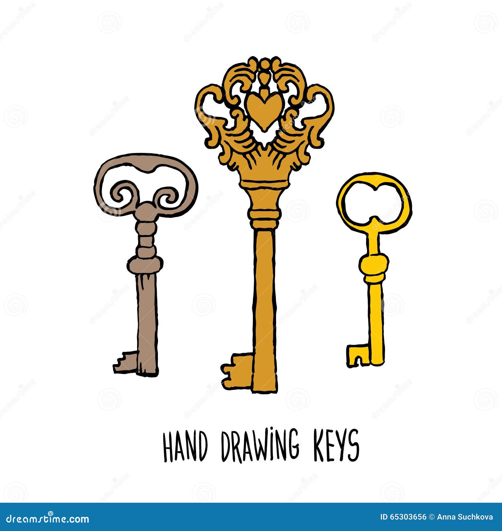 Hand-drawn Sketches of the Keys Stock Vector - Illustration of open ...