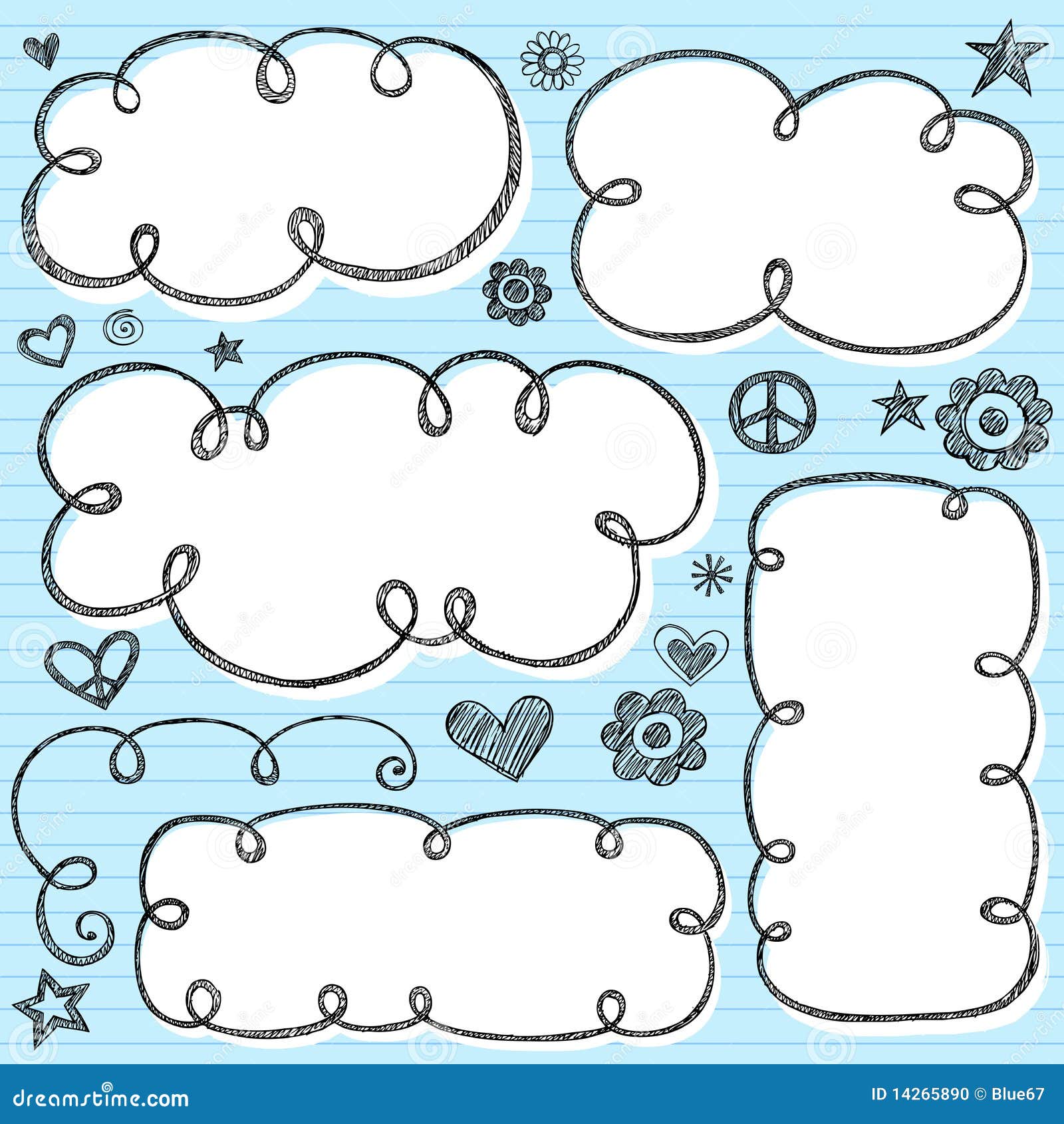 Cloud-frames And Balloons Vector Illustration | CartoonDealer.com #3040278