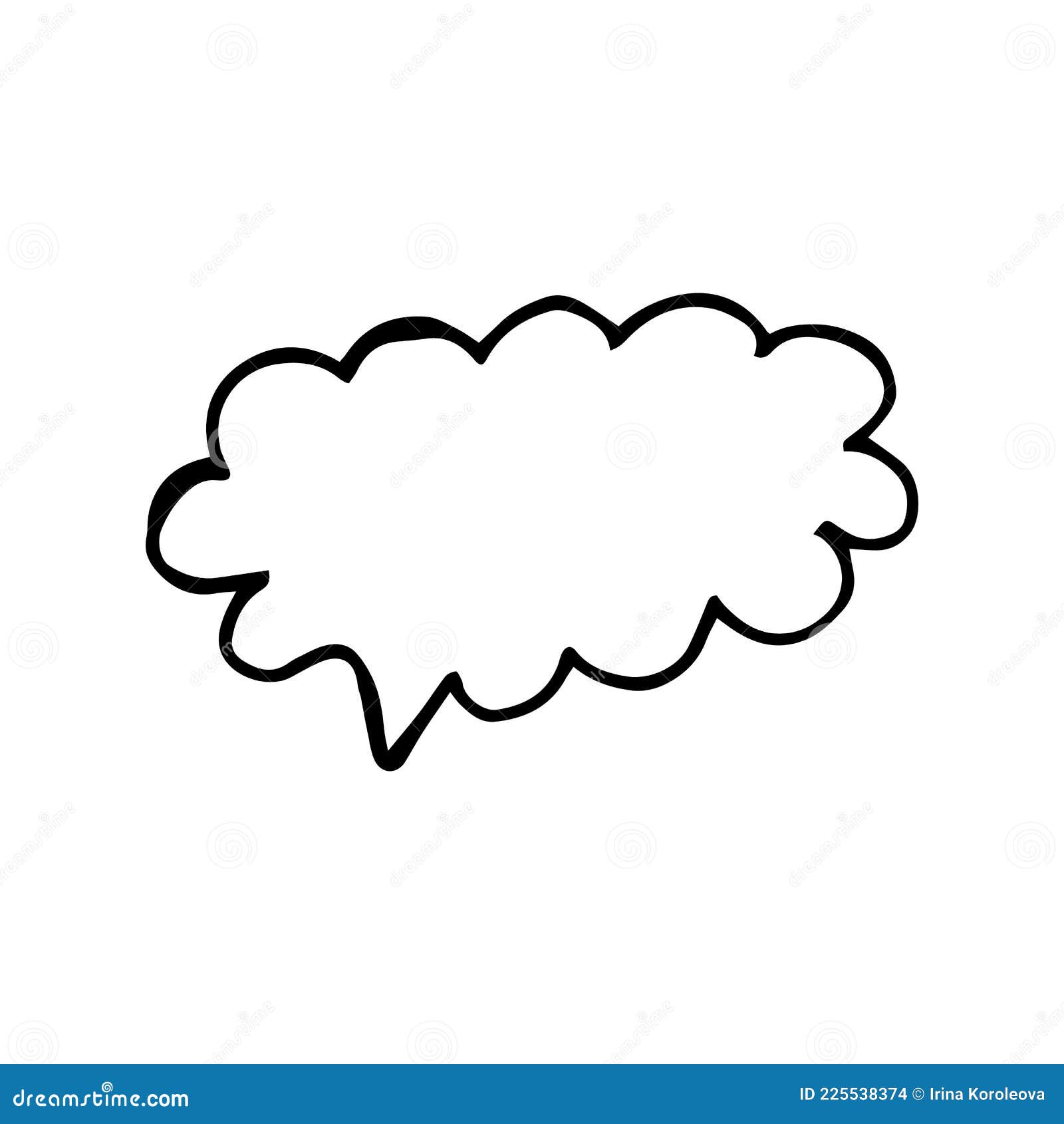Hand Drawn Sketchy Cloud Shaped Bubble Doodle. Paper Speech Bubbles ...