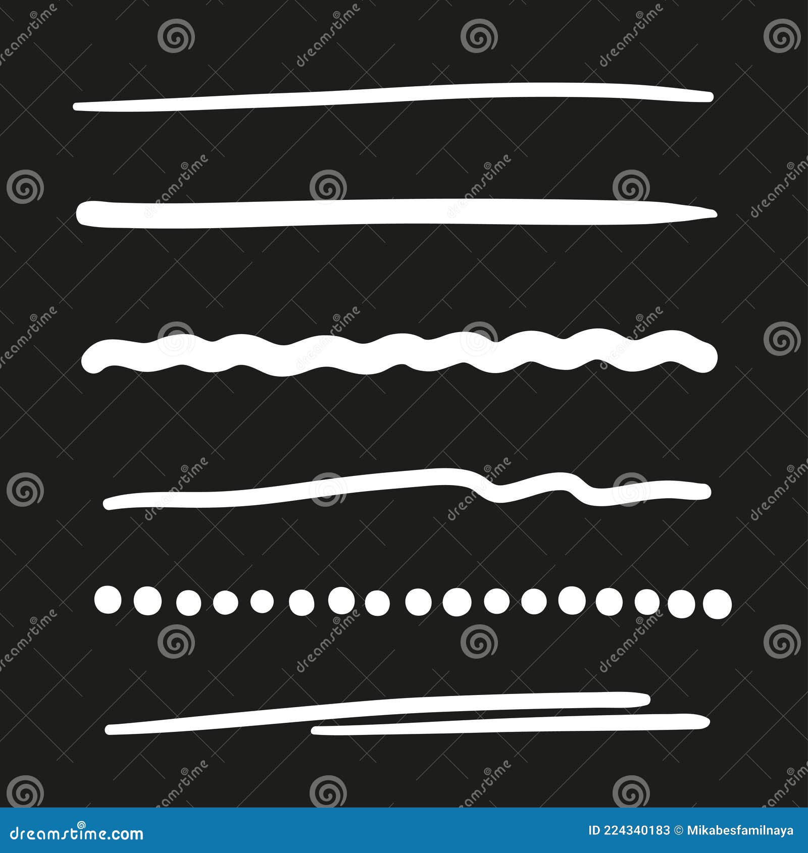 Quick Underlines Or Strikethrough Text. Sketch Underline Or Cross Out ...