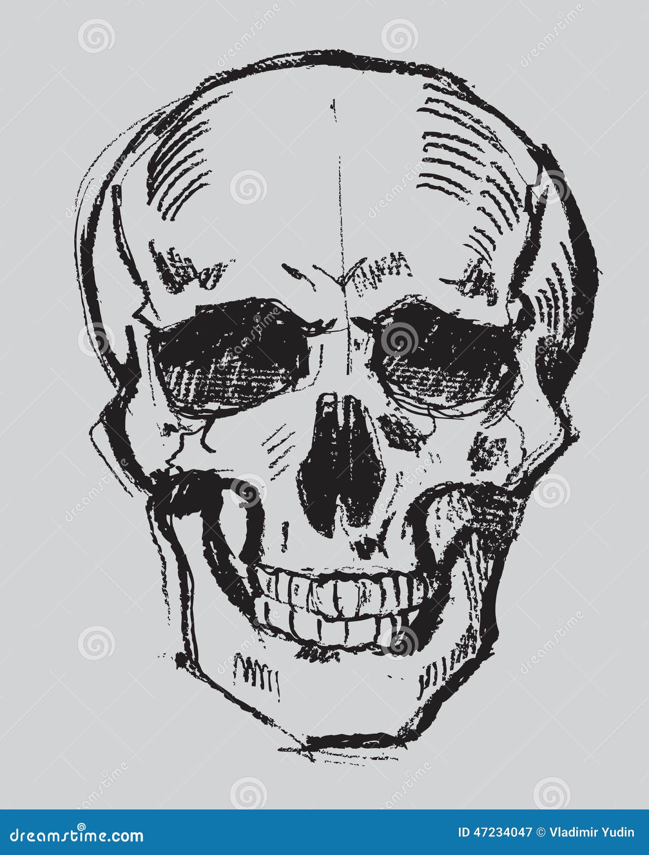 Hand drawn skull stock vector. Illustration of background - 47234047