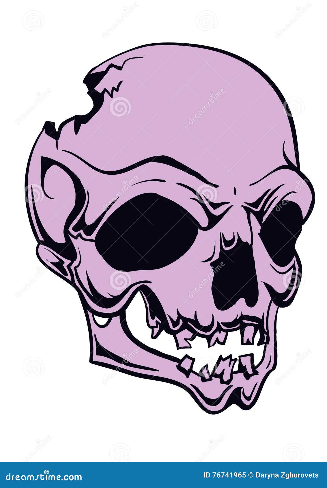 Hand drawn skull vector stock vector. Illustration of drawing - 76741965
