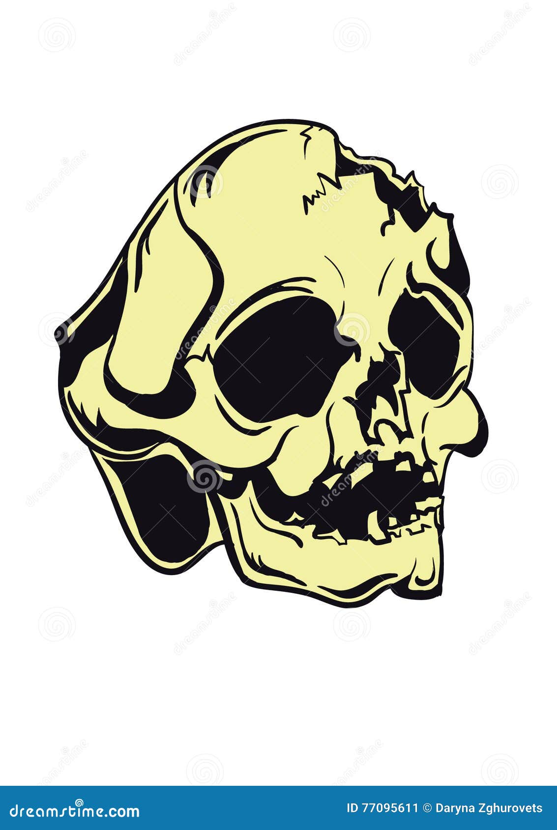 Hand drawn skull vector stock vector. Illustration of drawn - 77095611
