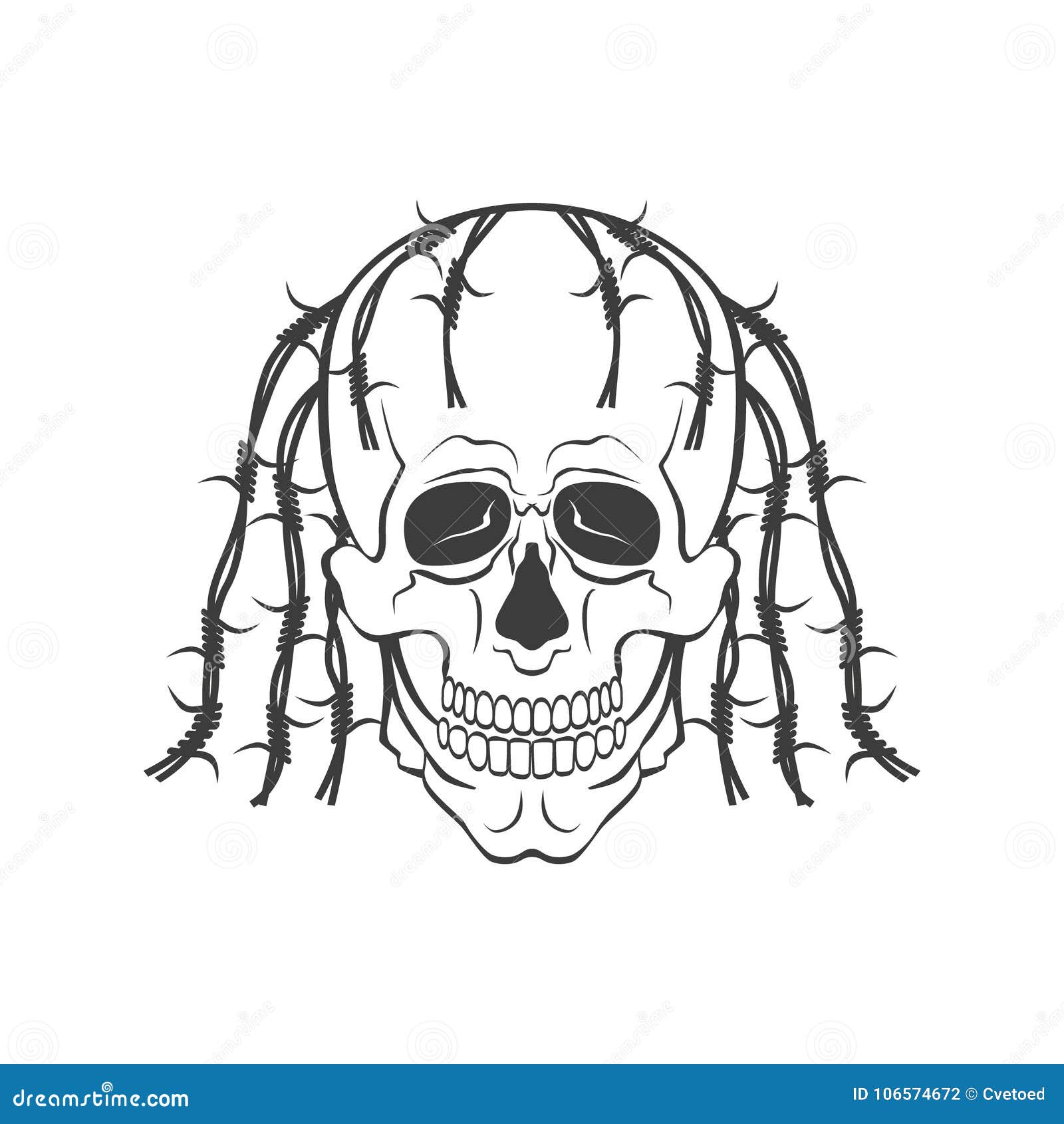 Hand Drawn Skull Vector Modern Illustration Stock Vector - Illustration ...