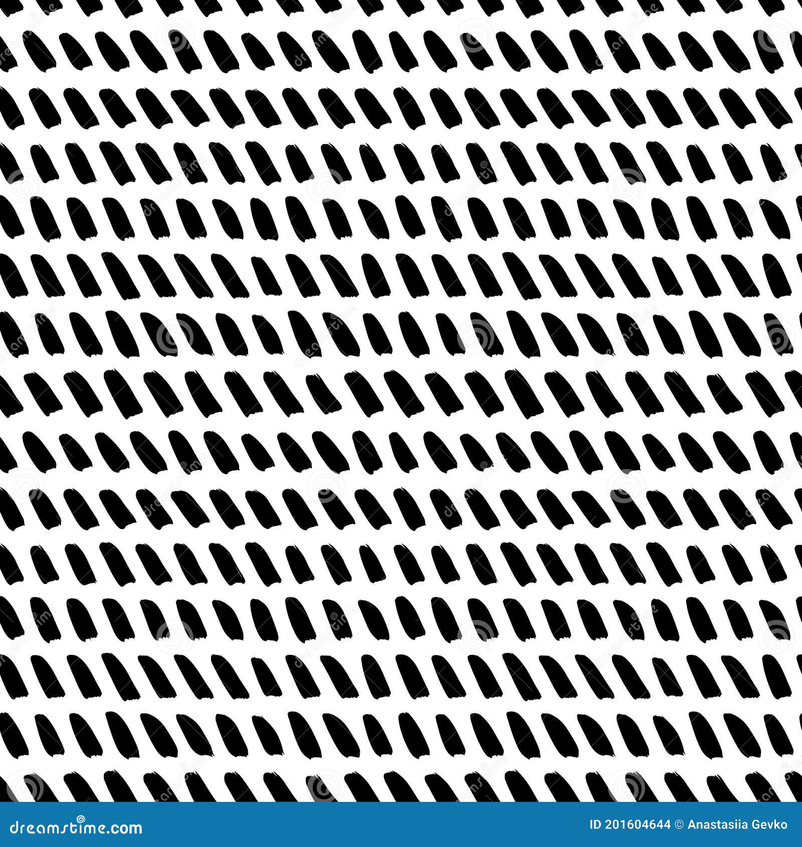 Hand Drawn Slanted Brush Strokes Seamless Pattern Stock Vector ...