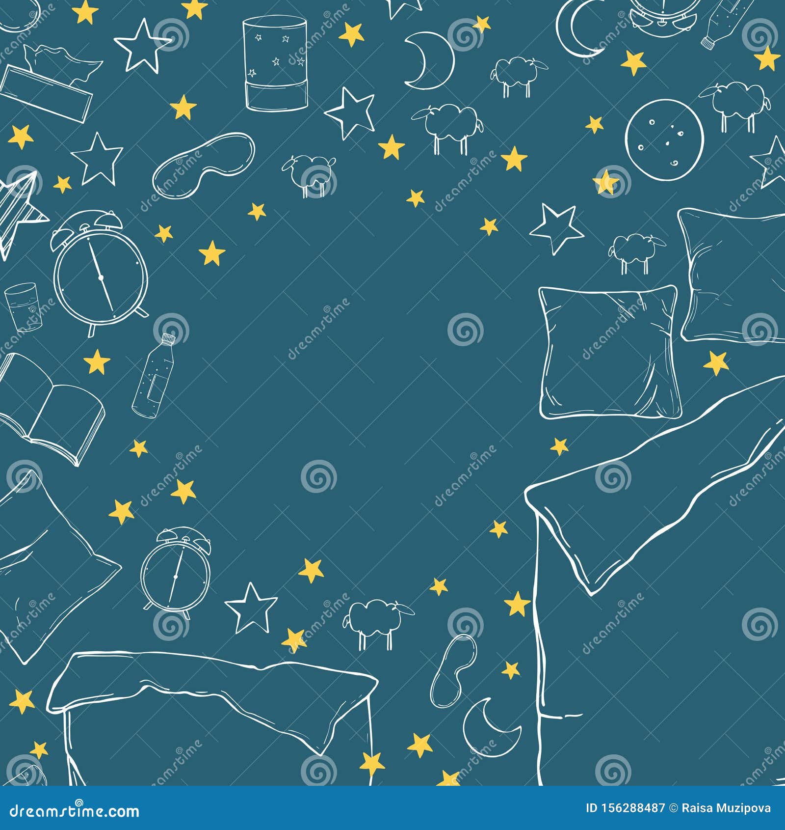 Hand Drawn Sleep Set. Vector Sketch Illustration Stock Vector ...