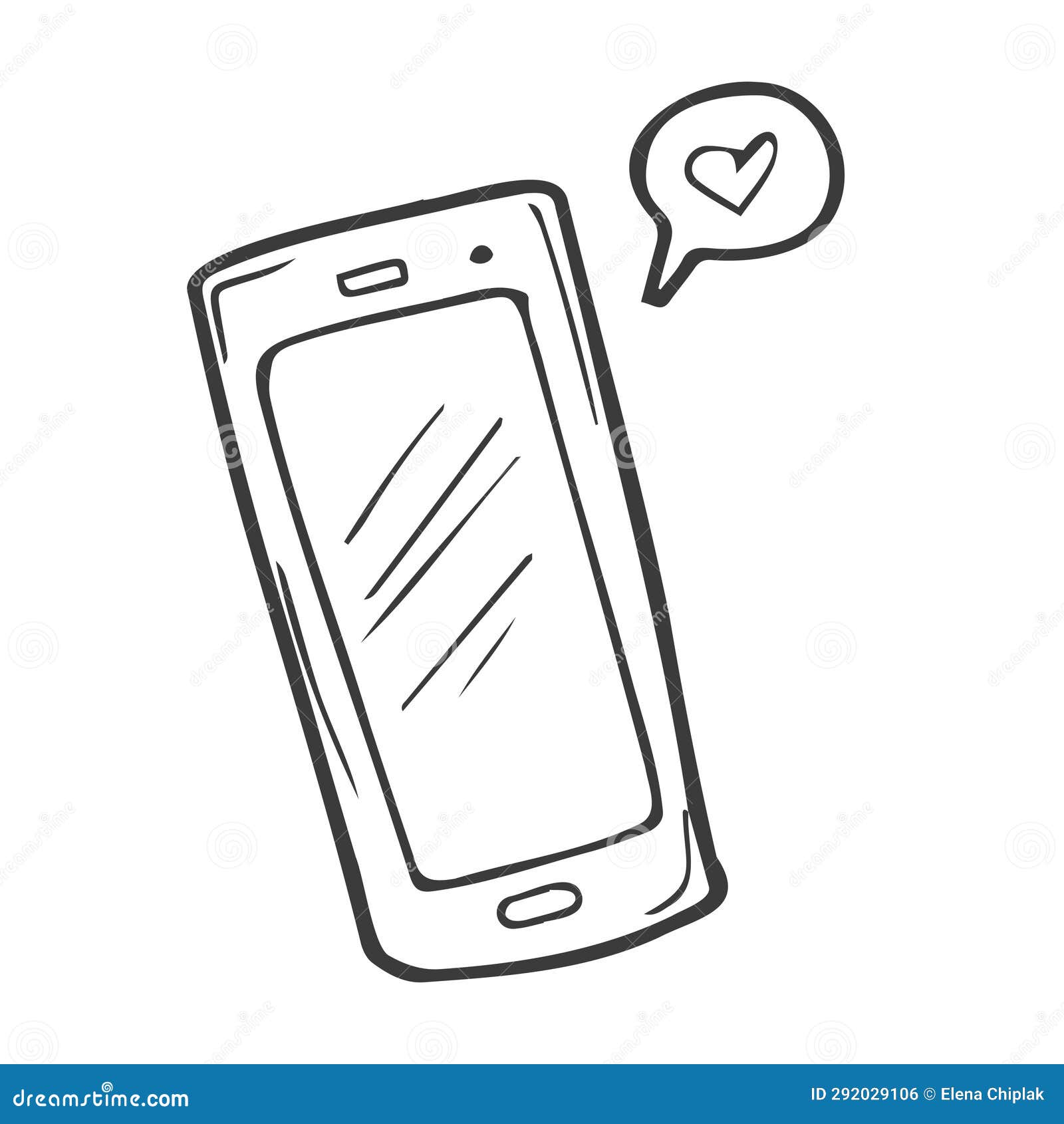 Hand Drawn of Smart Phone . Hand Drawn Sketch in Vector Stock Vector ...