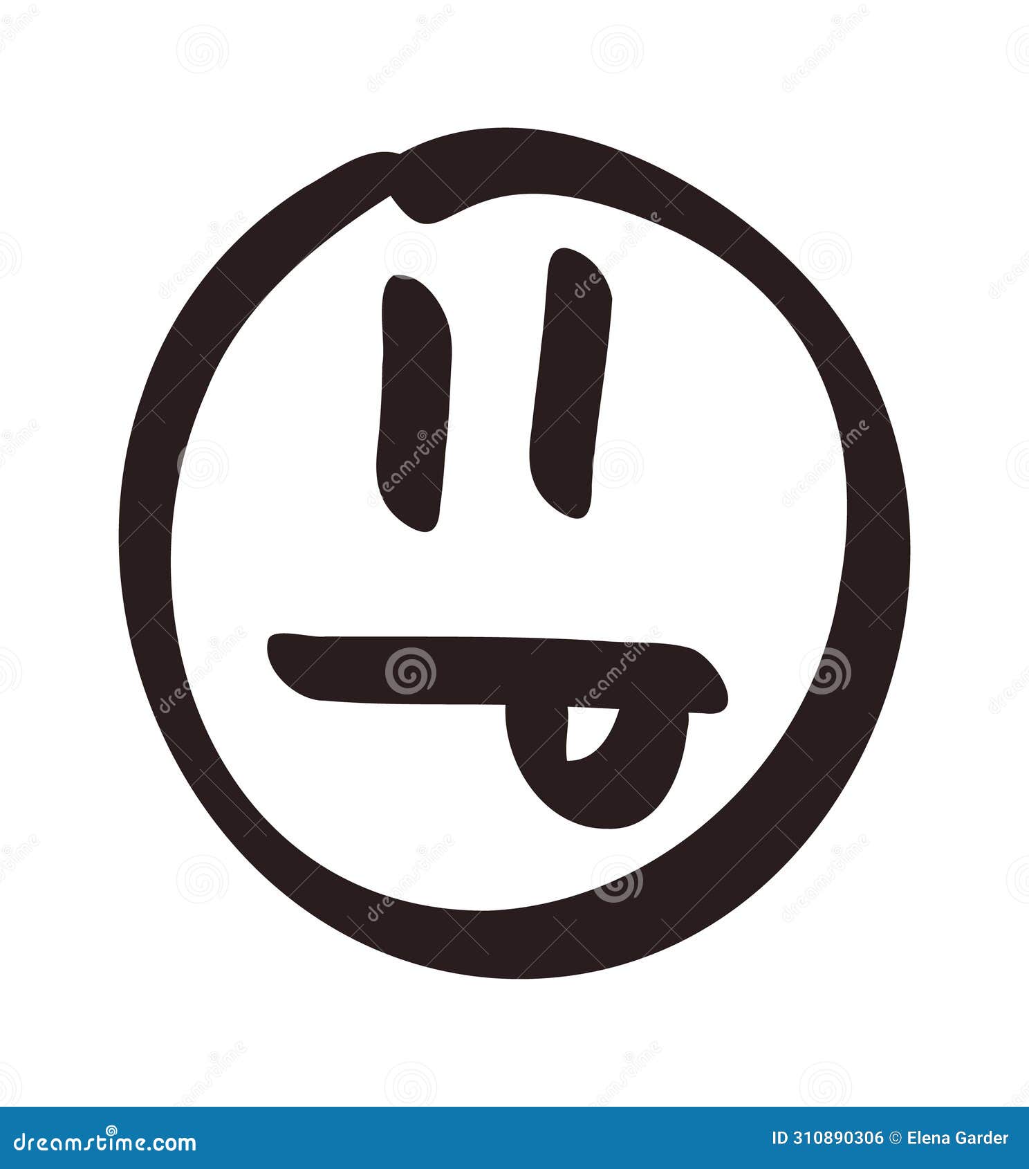 Hand Drawn Smile. Doodle Emotion Face. Freehand Vector Cute Emoticon ...