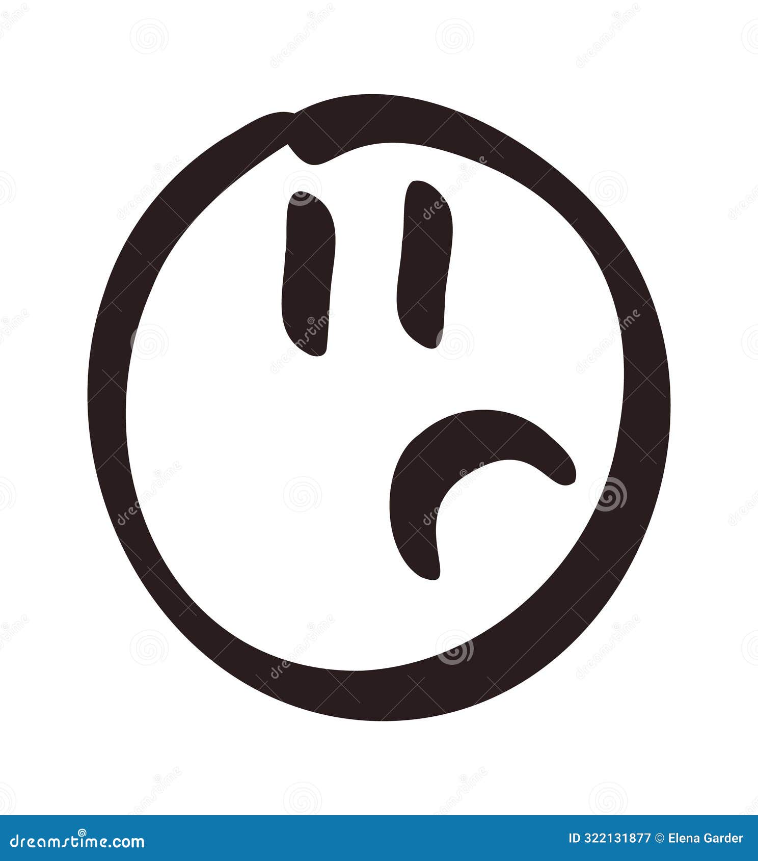 Hand Drawn Smile. Doodle Emotion Face. Freehand Vector Cute Emoticon ...