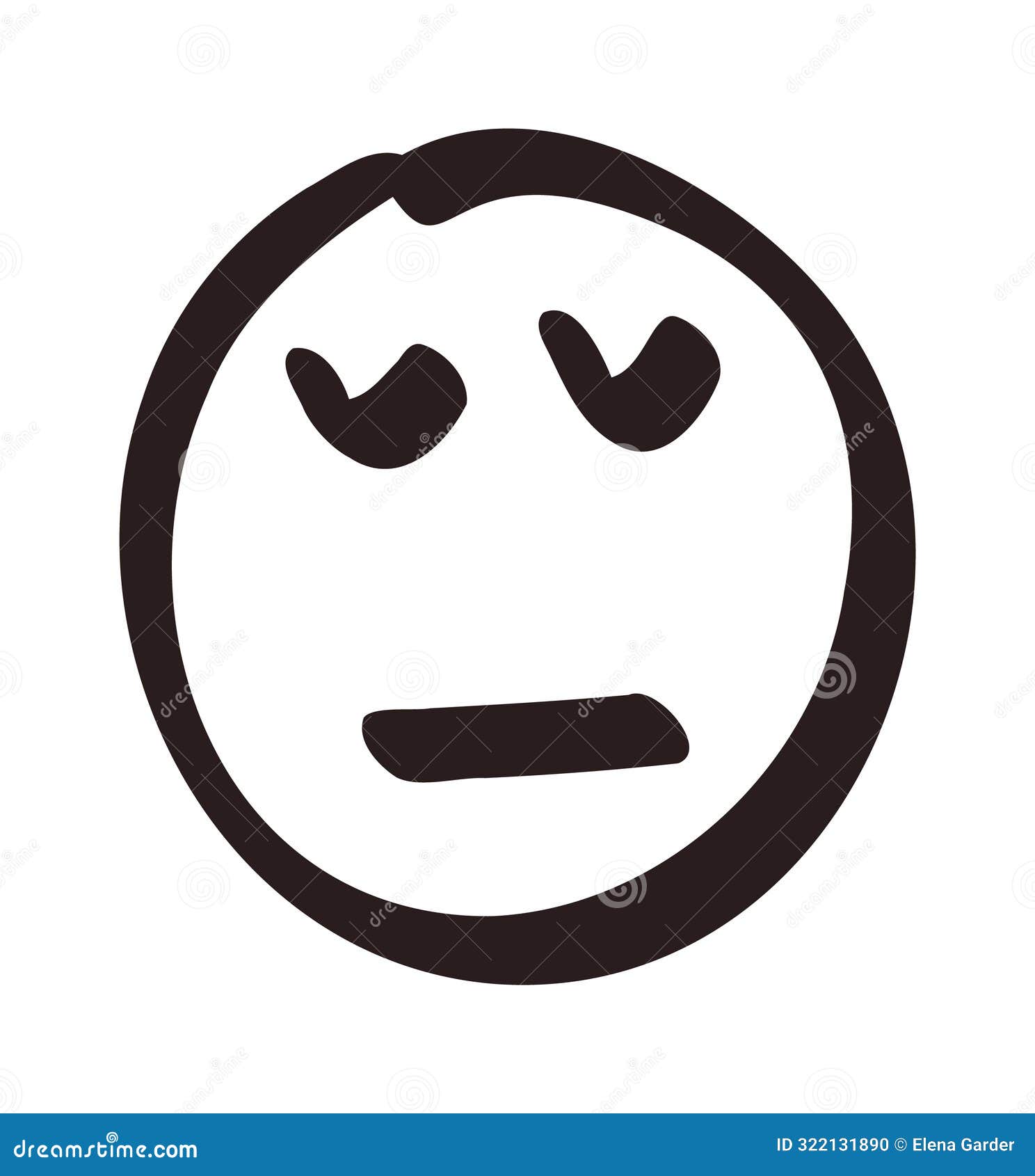 Hand Drawn Smile. Doodle Emotion Face. Freehand Vector Cute Emoticon ...