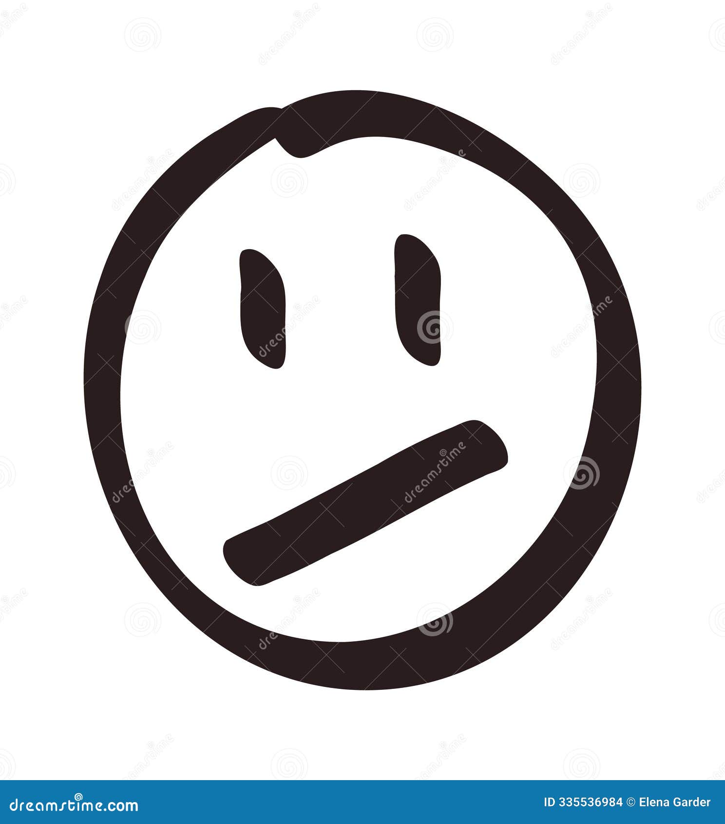Hand Drawn Smile. Doodle Emotion Face. Freehand Vector Cute Emoticon ...