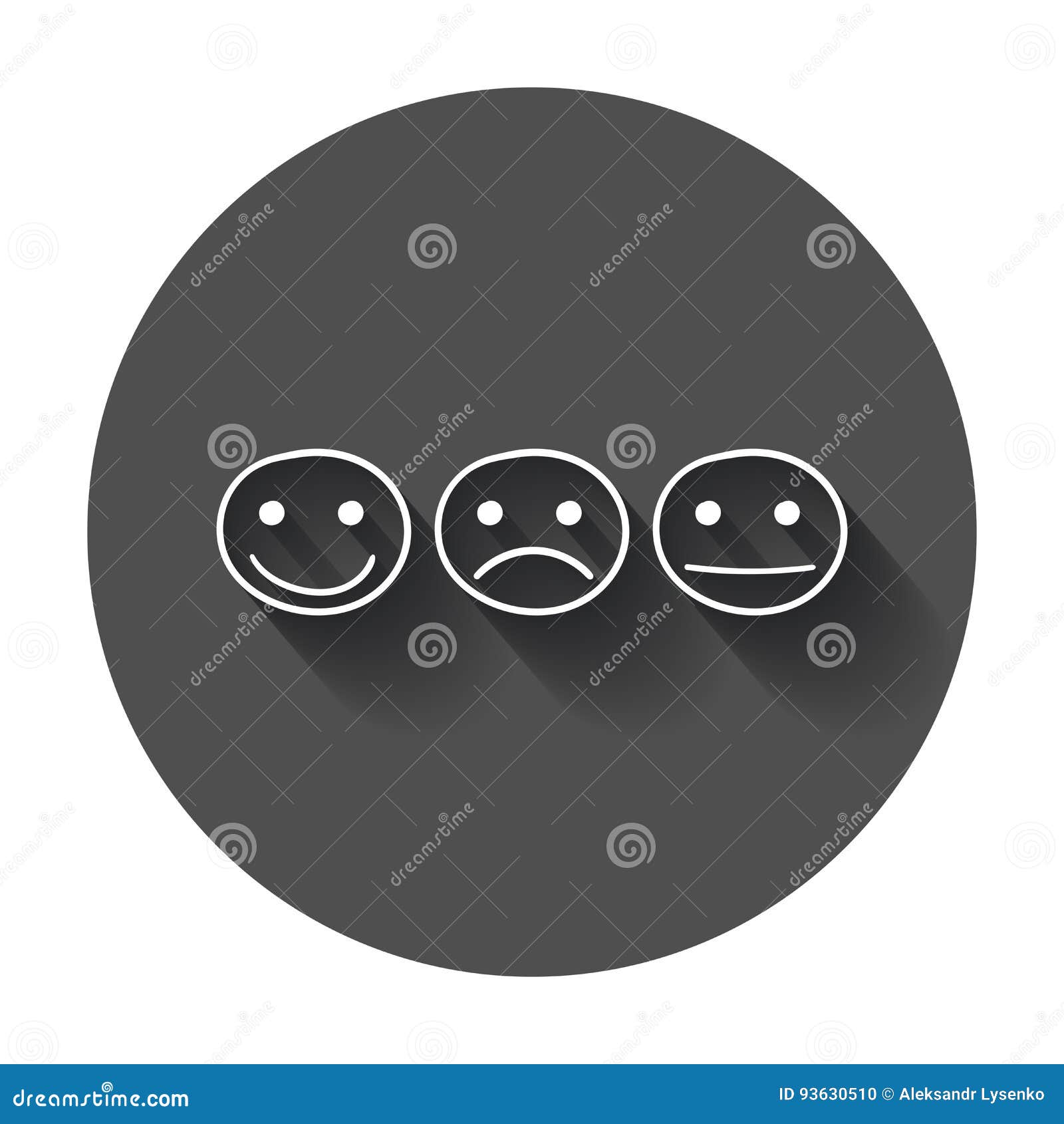 Hand drawn smiley icon. stock vector. Illustration of sorrow - 93630510