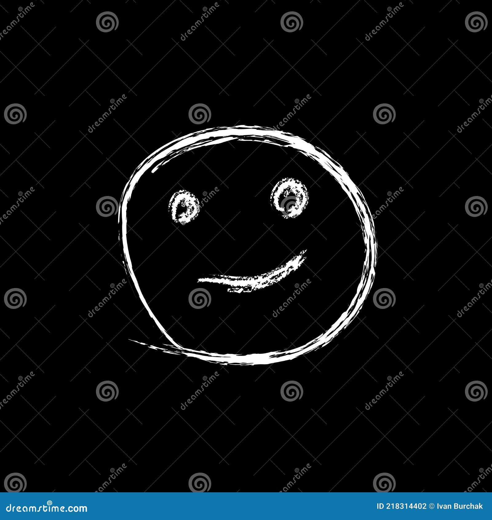Hand Drawn Smiling Face. Smiles Isolated on Chalkboard. Vector Design ...