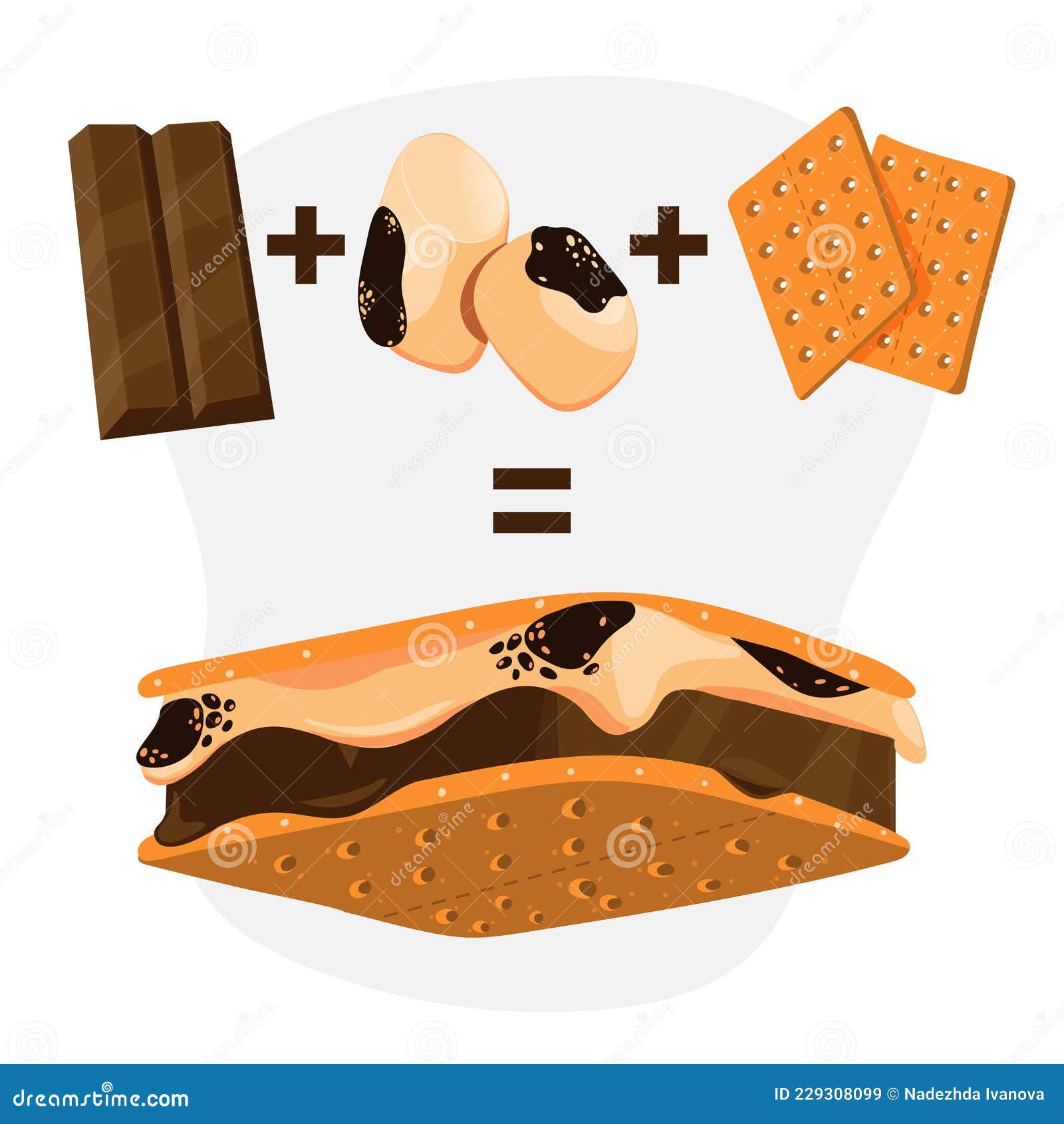 Hand Drawn Smore Illustration Vector Illustration. Stock Vector ...