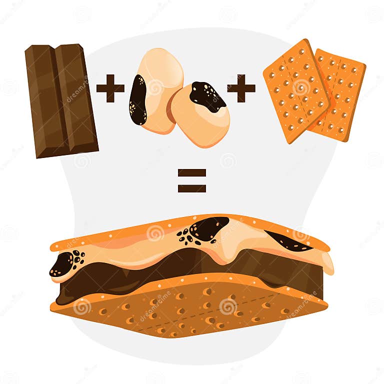 Hand Drawn Smore Illustration Vector Illustration. Stock Vector ...