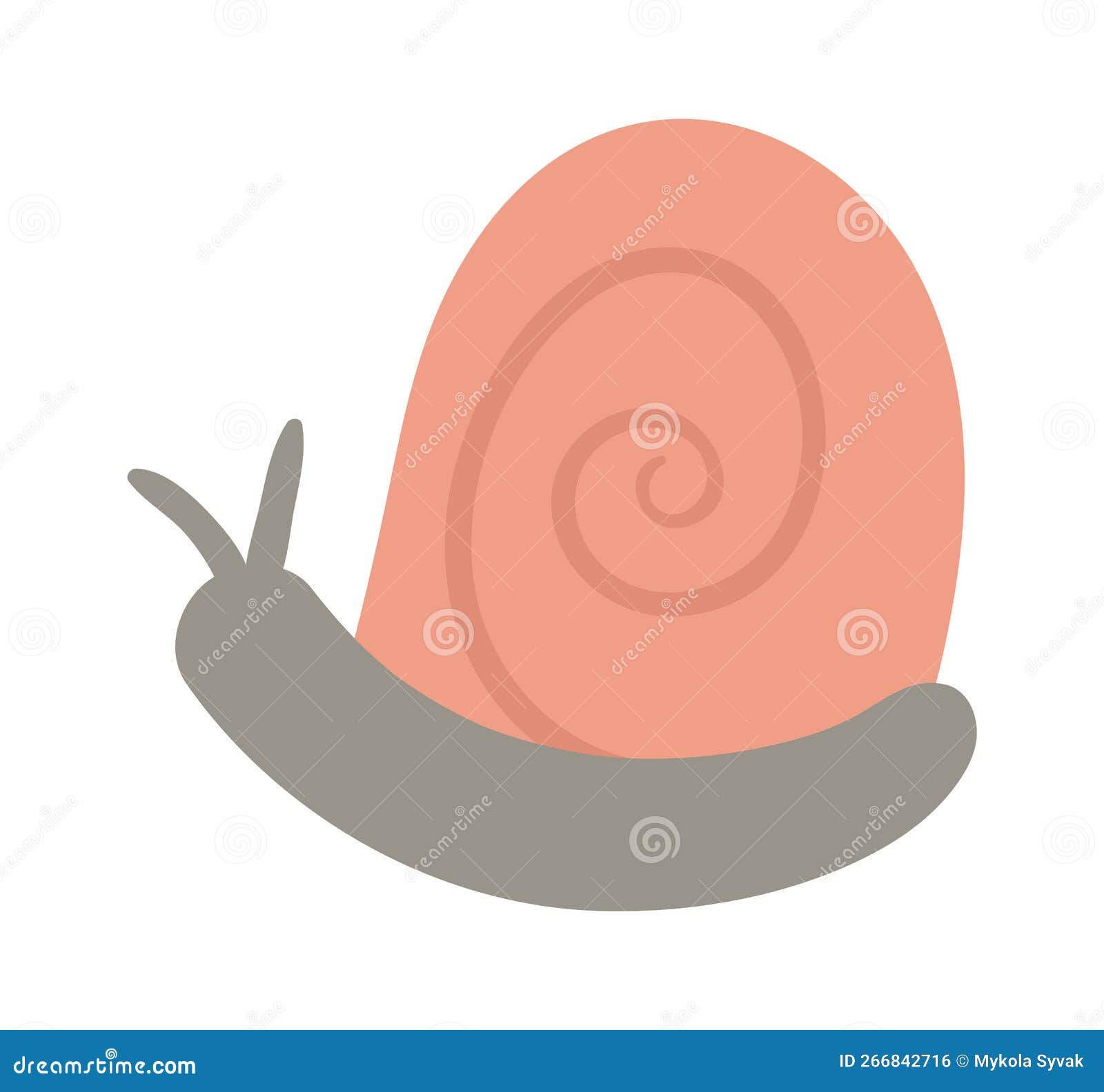 Hand Drawn Snail Doodle Element Flat Icon Stock Vector - Illustration ...