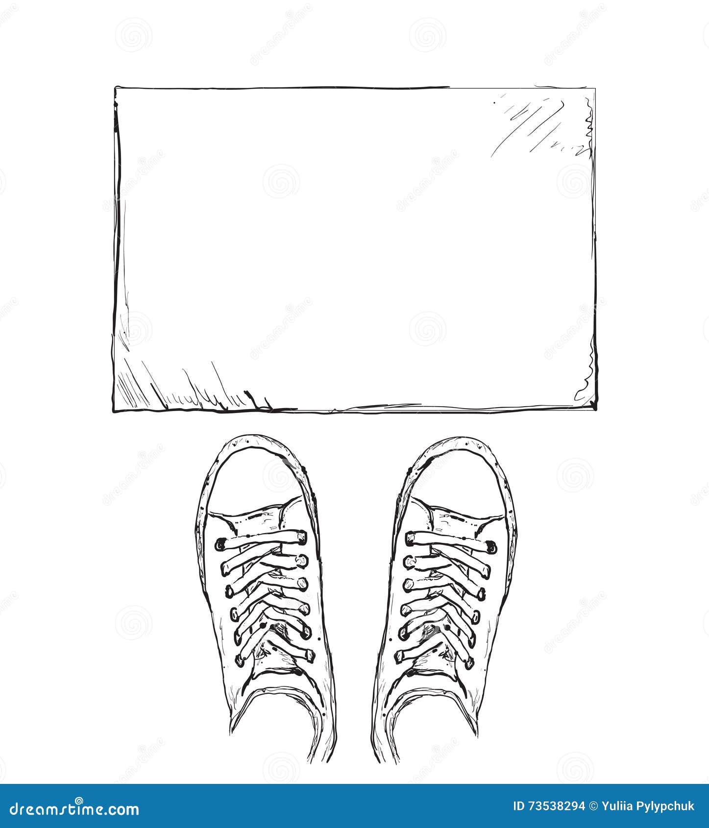 Hand Drawn Sneakers. Frame for Text Stock Vector - Illustration of shoe ...