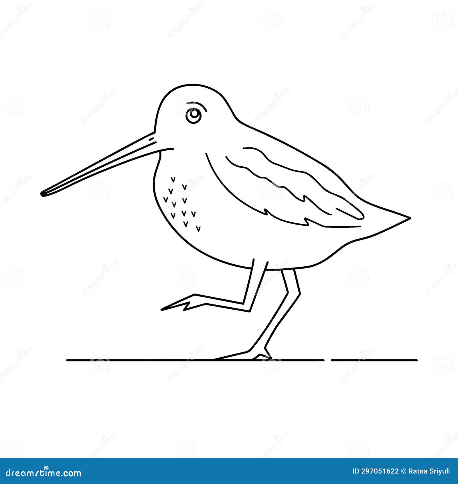 Hand Drawn Snipe Bird Vector Design Flat Isolated Illustration Stock Vector Illustration Of