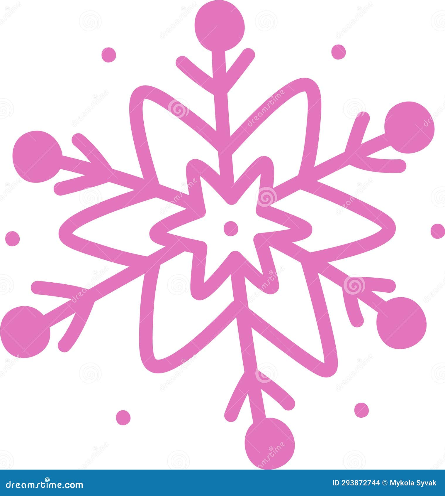 Hand Drawn Snowflake stock vector. Illustration of winter - 293872744
