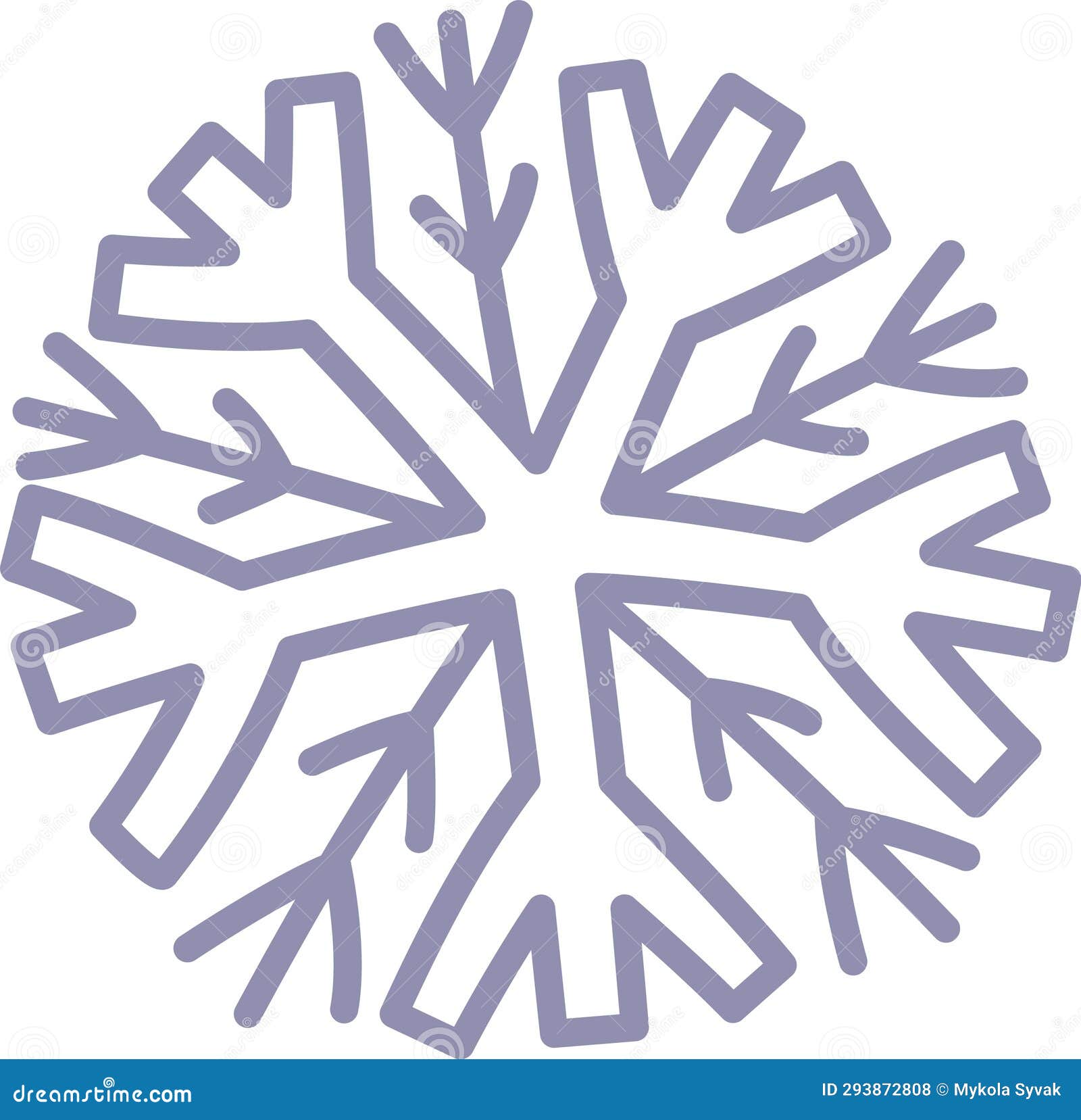 Hand Drawn Snowflake stock vector. Illustration of holiday - 293872808