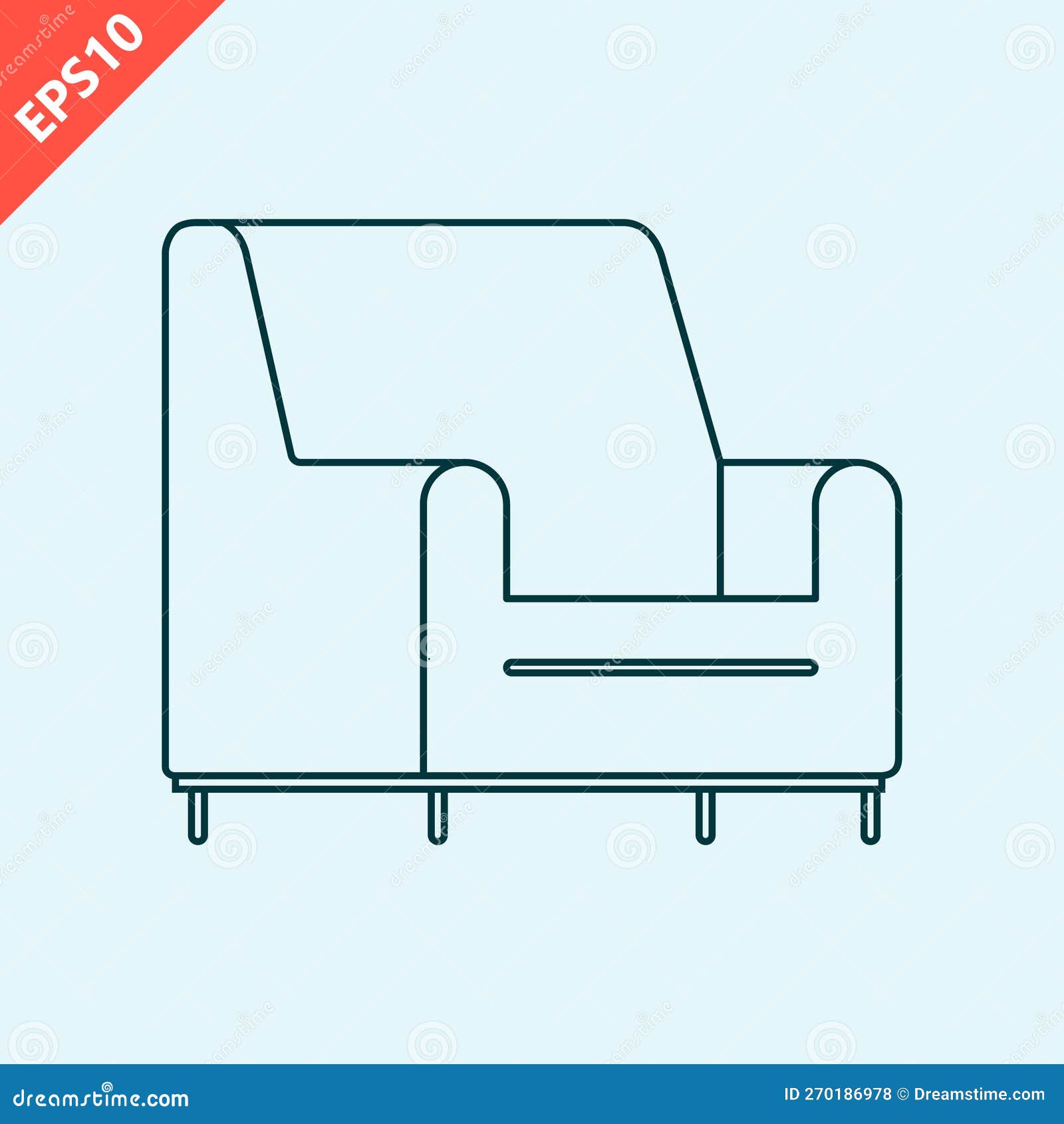 Hand Drawn Sofa Couch Design Vector Flat Modern Illustration Stock ...