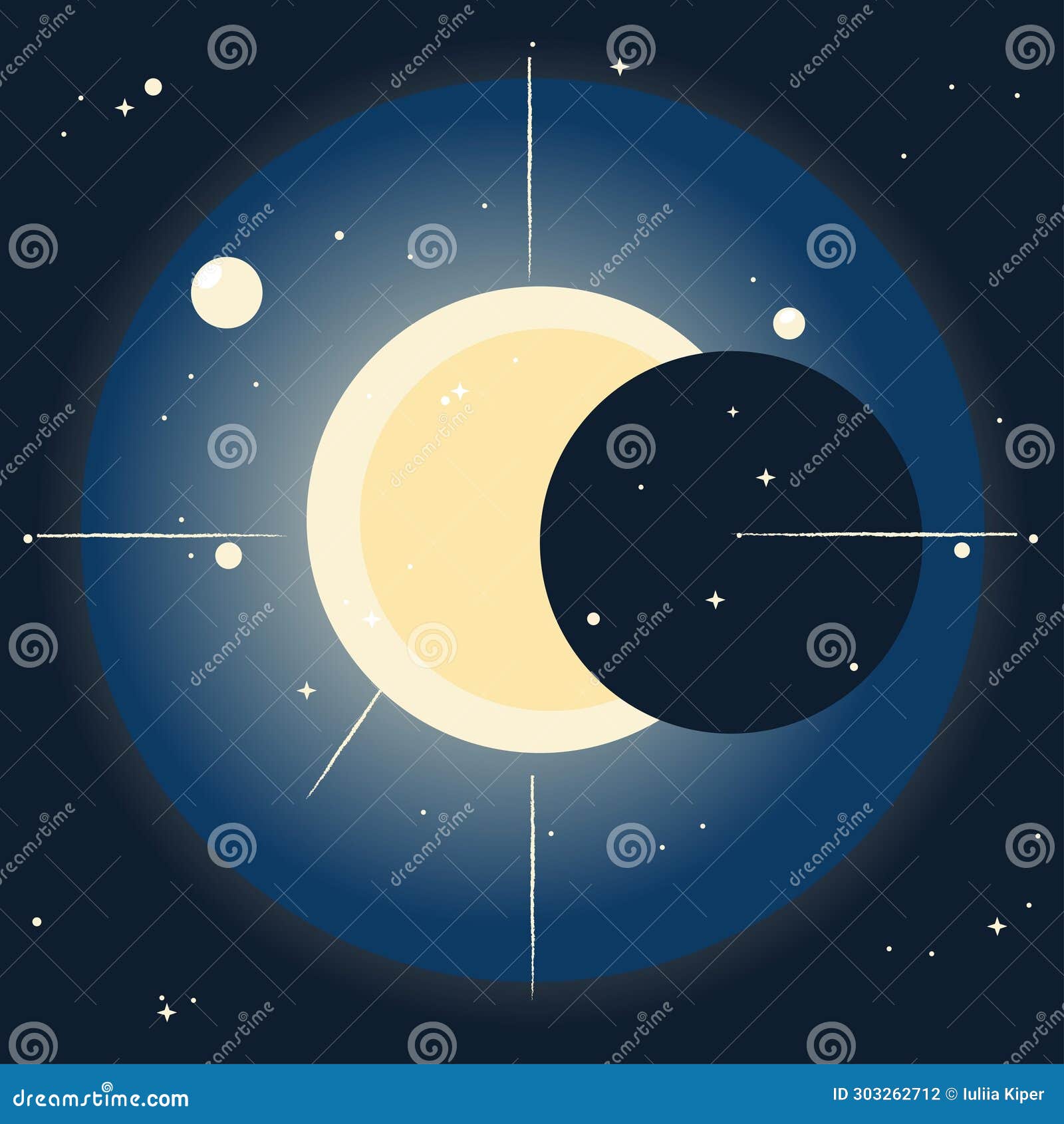 Eclipse Concept Symbol On Black Background Vector Illustration ...