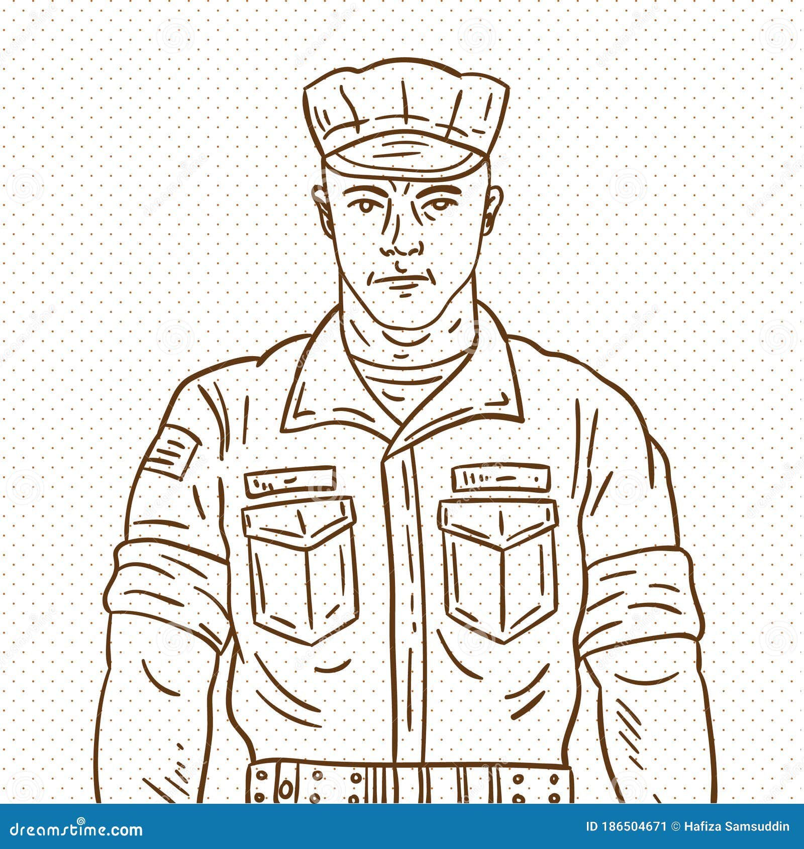 Hand drawn soldier stock vector. Illustration of officers - 186504671
