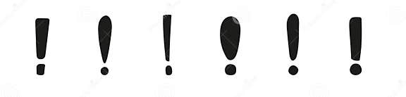 Hand Drawn Solid Exclamation Mark. Black Silhouette Exclamation Mark ...
