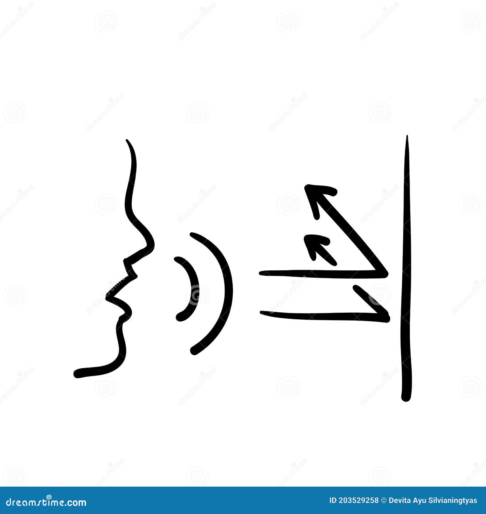 Hand Drawn Soundproofing Icon Illustration Vector in Doodle Art Stock ...