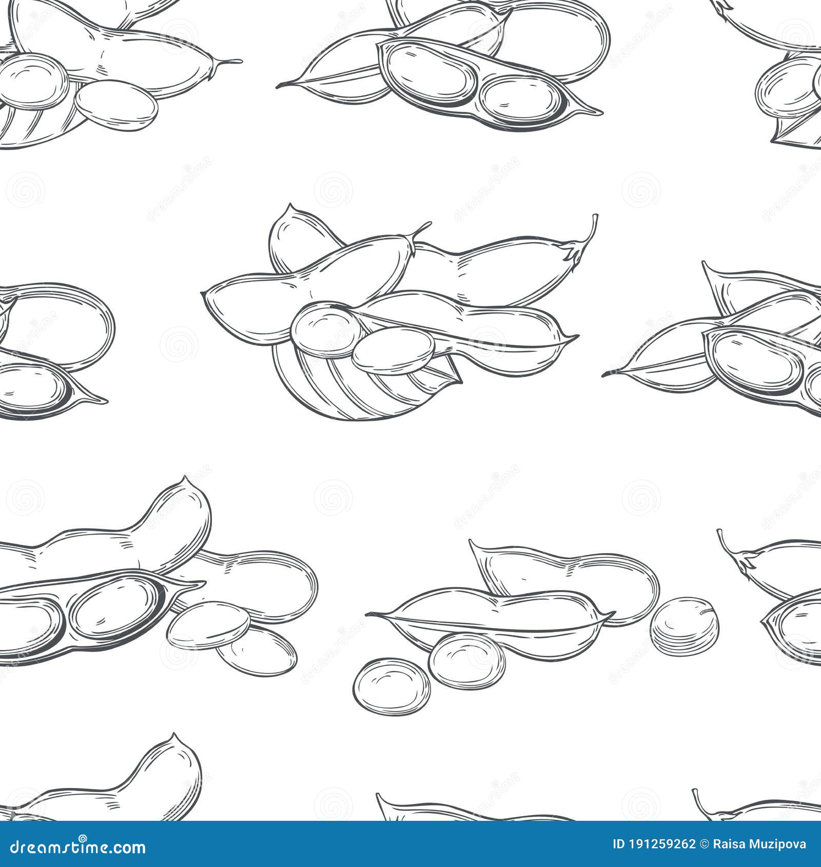 Soybean Plant. Vector Seamless Pattern Stock Vector - Illustration of ...