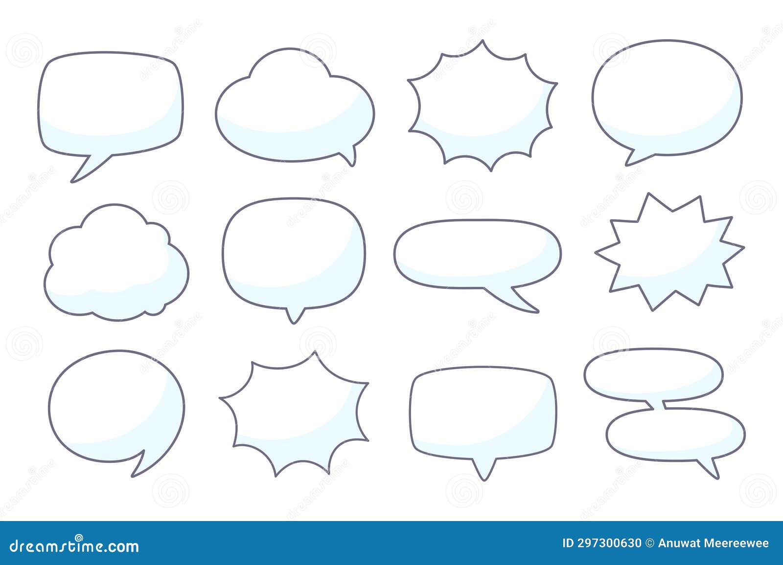Hand Drawn Speech Bubble for Chatting Cartoon Characters Stock ...