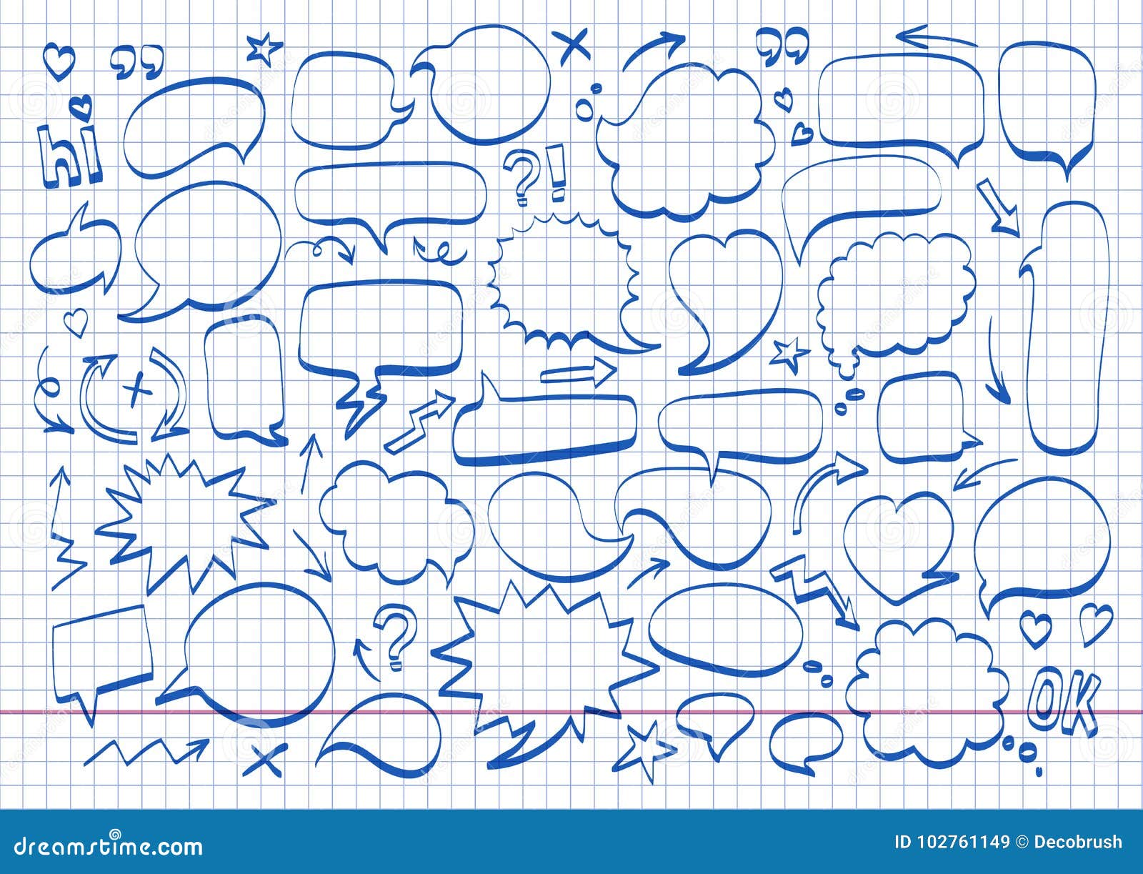 Hand Drawn Speech Bubble Doodle Icon. Drawing Notebook, Cartoon Design ...