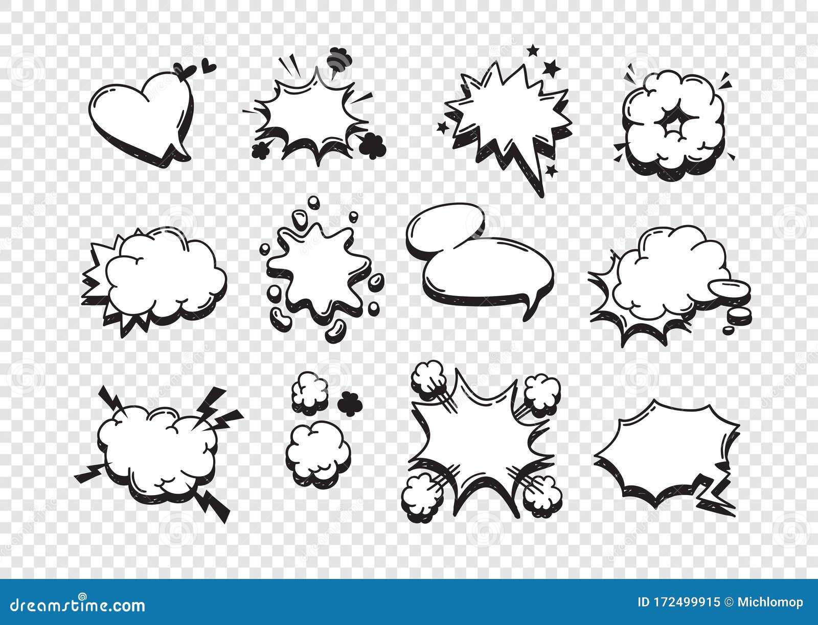 Hand Drawn Speech Bubble Explosion Pop Art Design Object Comic Book