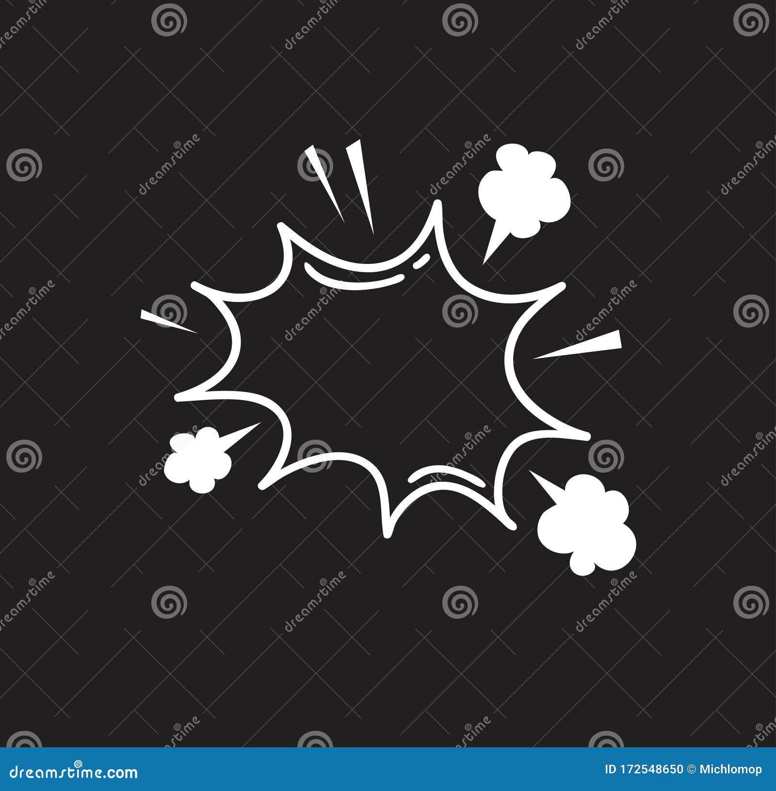 Hand Drawn Speech Bubble Explosion. Pop Art Design Object. Comic Book ...