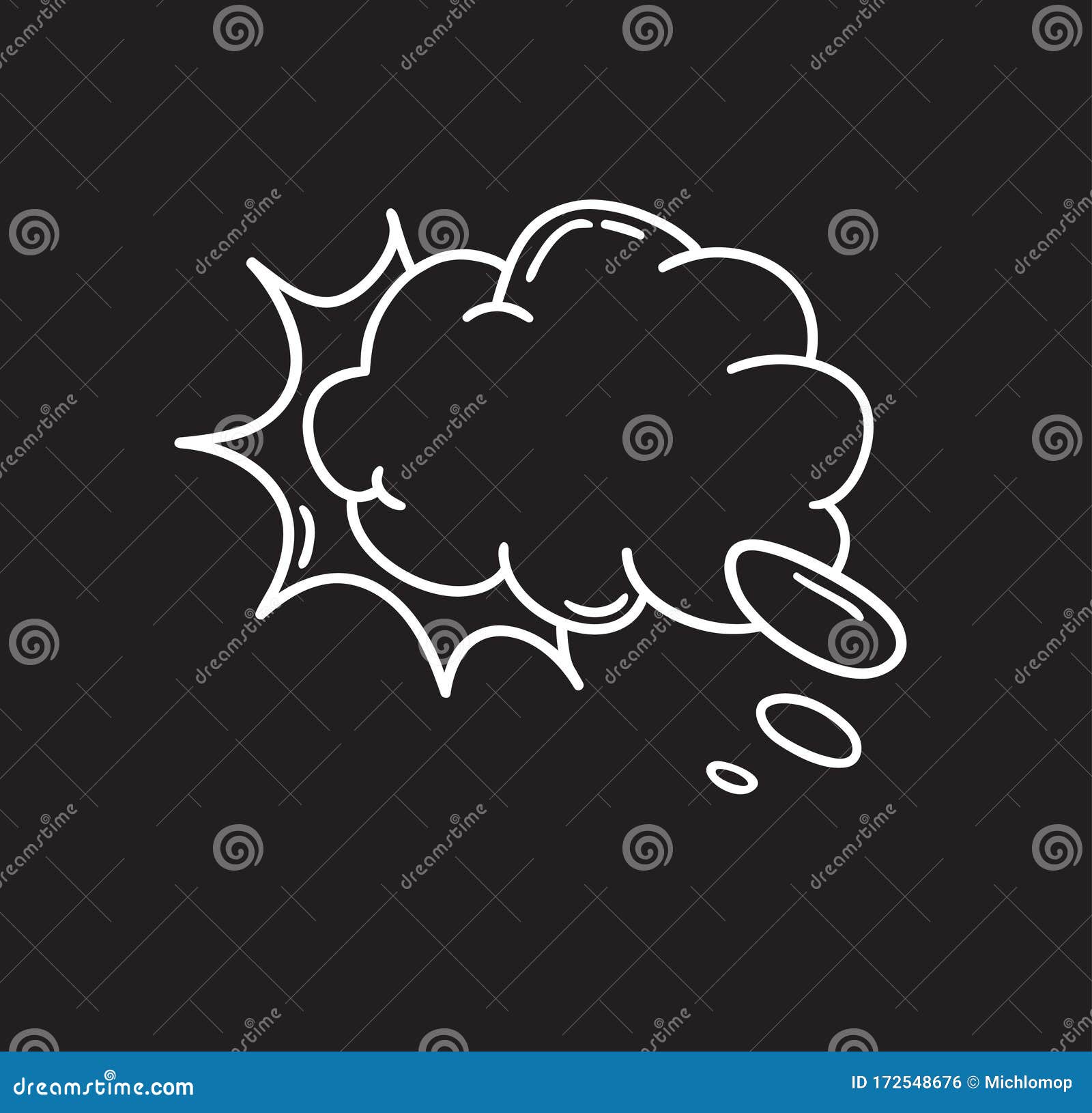 Hand Drawn Speech Bubble Explosion. Pop Art Design Object. Comic Book ...