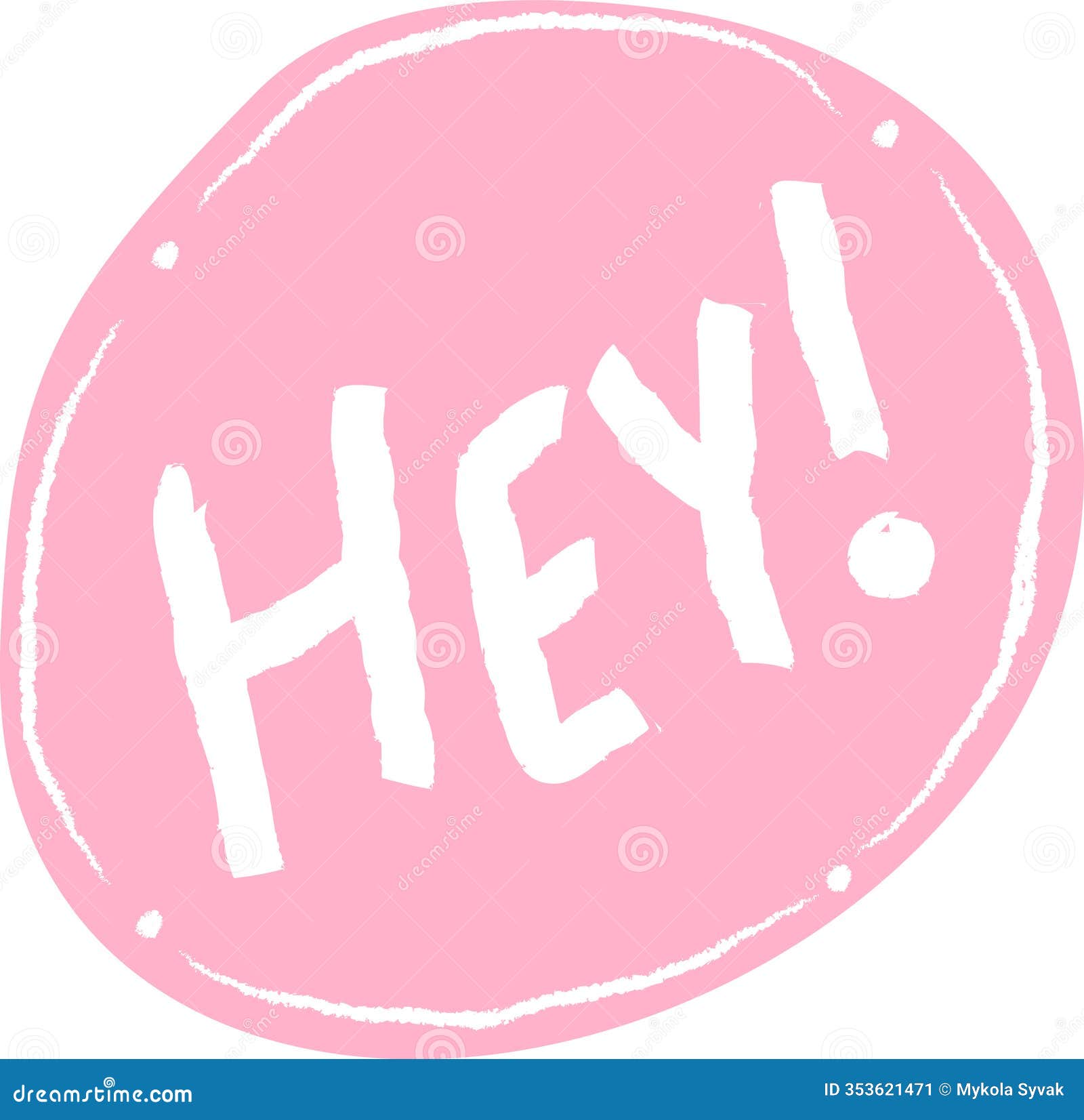 Hand Drawn Speech Bubble with Hey Lettering Stock Illustration ...
