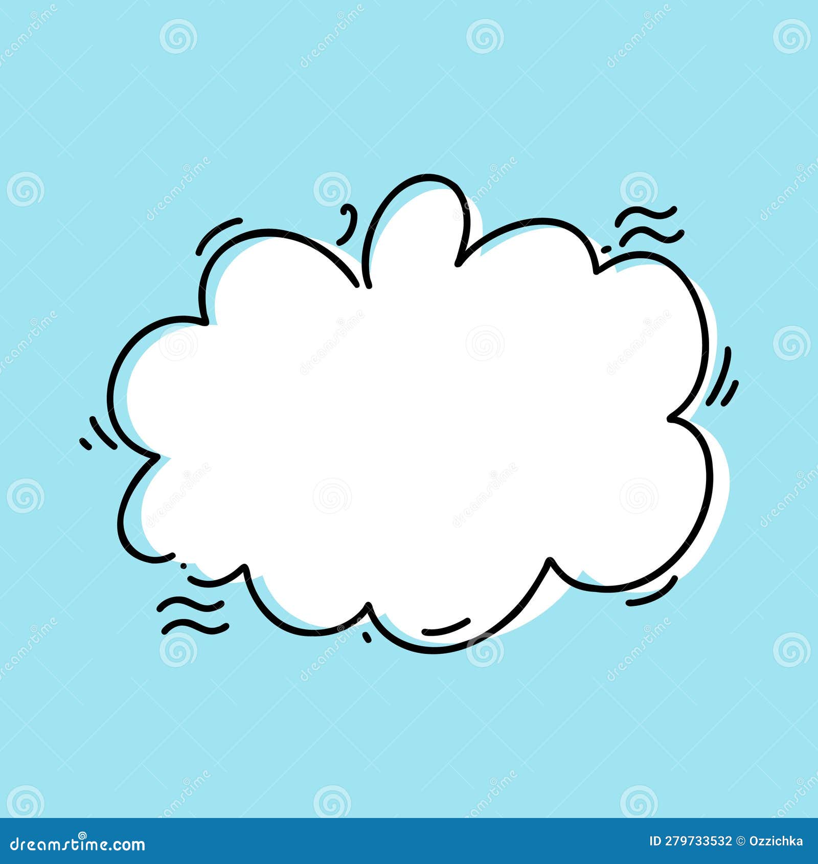 Hand Drawn Speech Bubble. Shape for Quotes on Blue Background. Vector ...