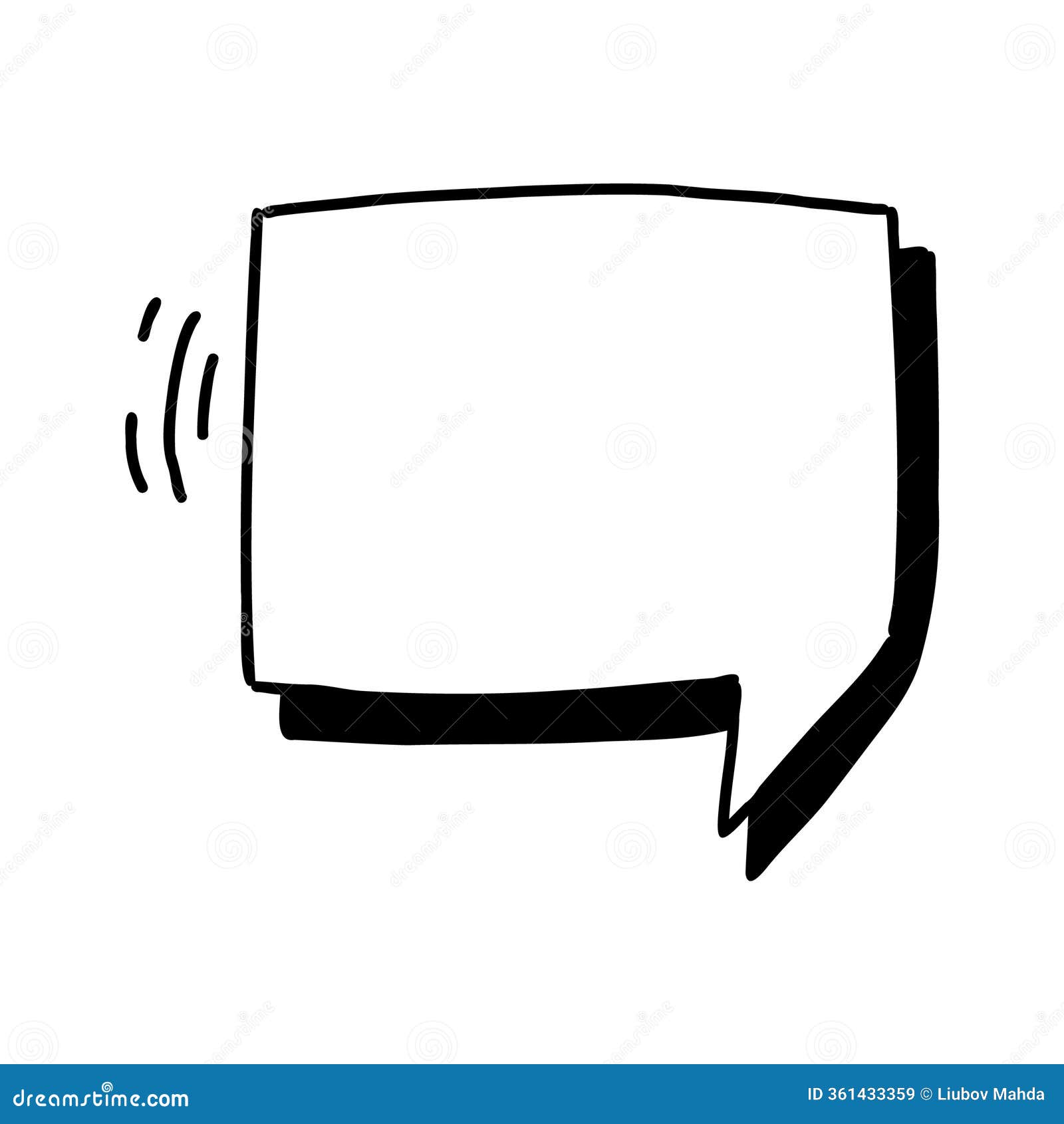 Hand Drawn Speech Bubble. Sketch Comic Dialog Balloon with Text, Doodle ...