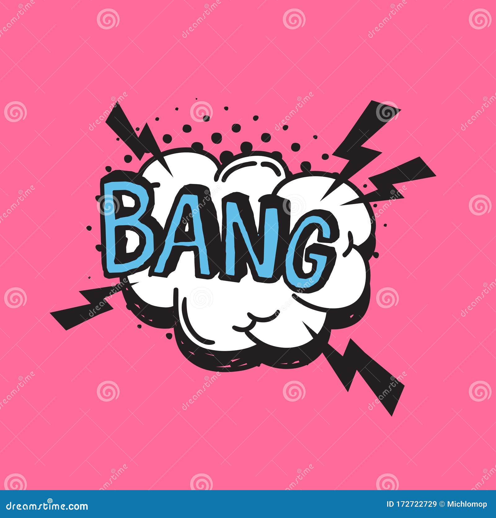 Hand Drawn Speech Bubble with Text on Pink Background and Halftone ...