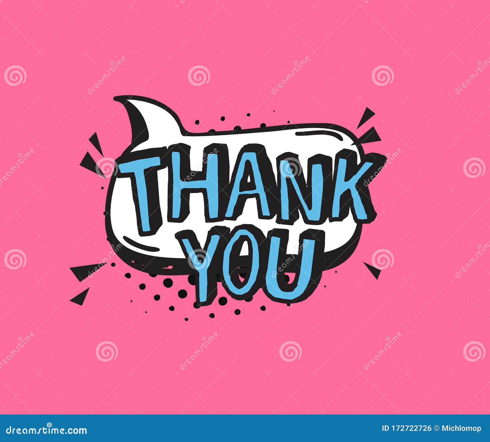 Hand Drawn Speech Bubble with Text on Pink Background and Halftone ...