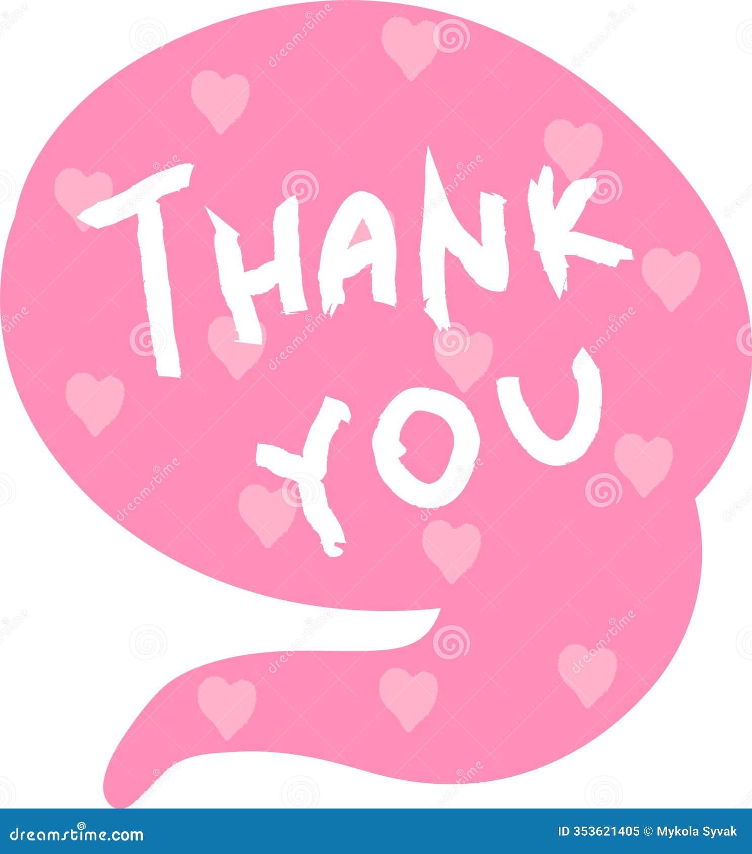 Hand Drawn Speech Bubble with Thank You Lettering Stock Illustration ...