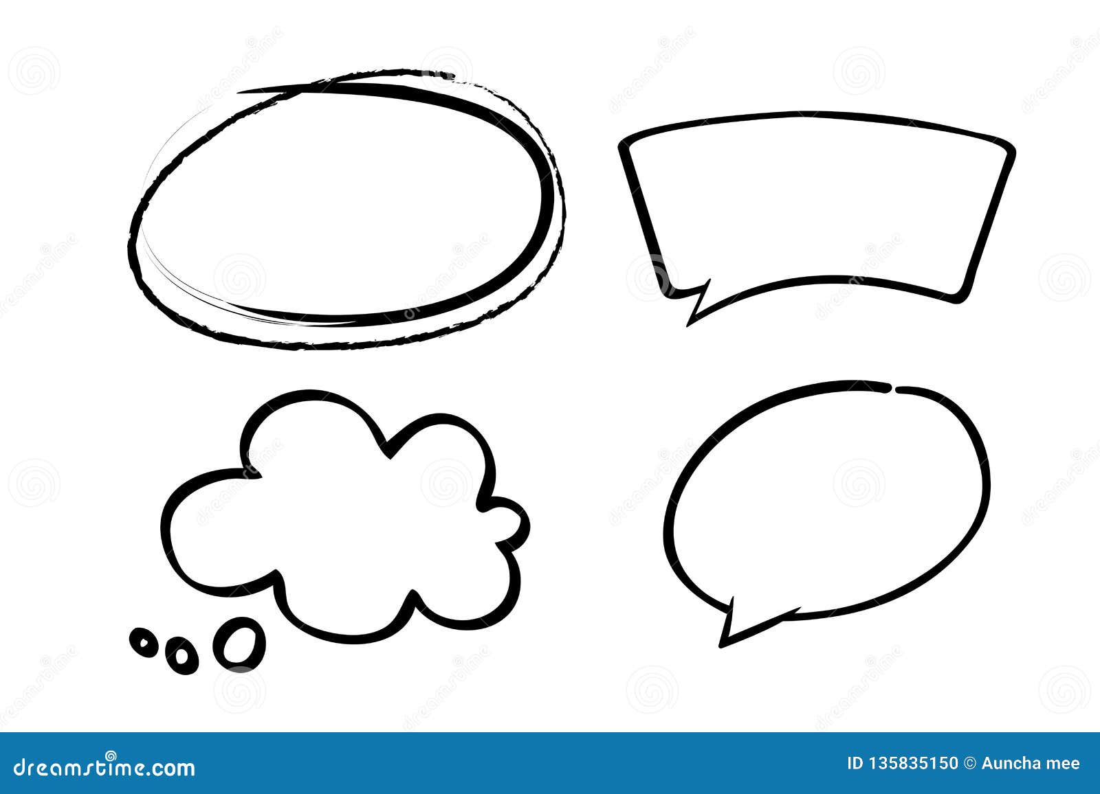 Hand drawn speech bubbles stock illustration. Illustration of symbol ... Hand drawn speech bubbles stock illustration. Illustration of symbol ...