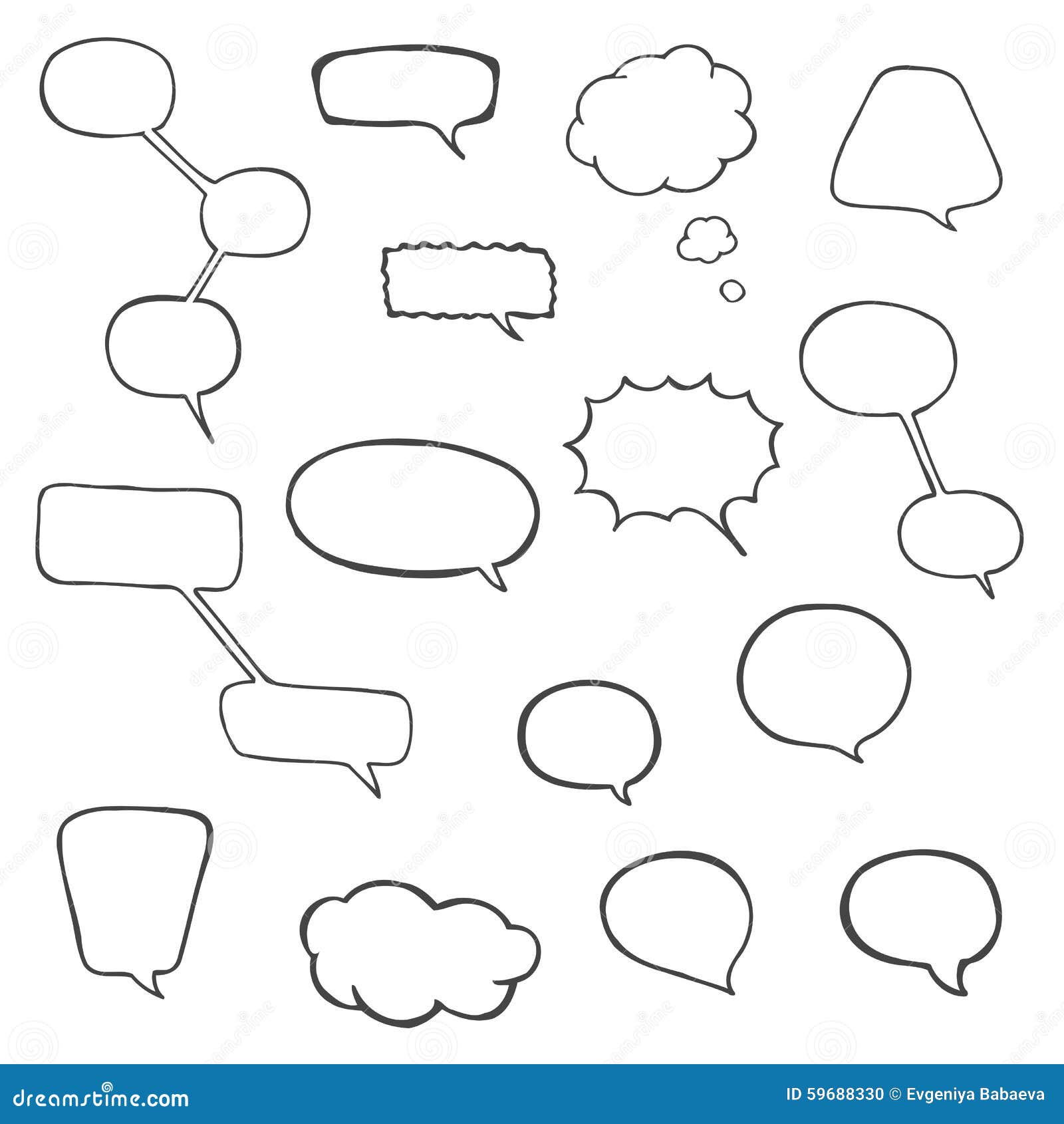 Hand drawn speech bubbles. stock vector. Illustration of speaker - 59688330 Hand drawn speech bubbles. stock vector. Illustration of speaker - 59688330
