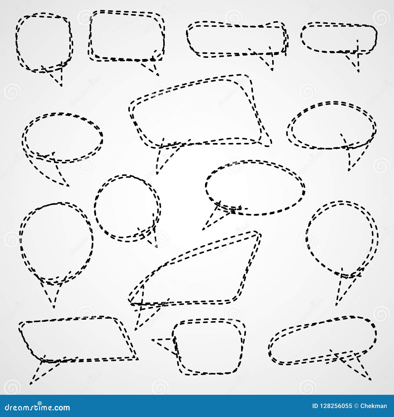 Hand Drawn Speech Bubbles. Vector Illustration Stock Illustration ...