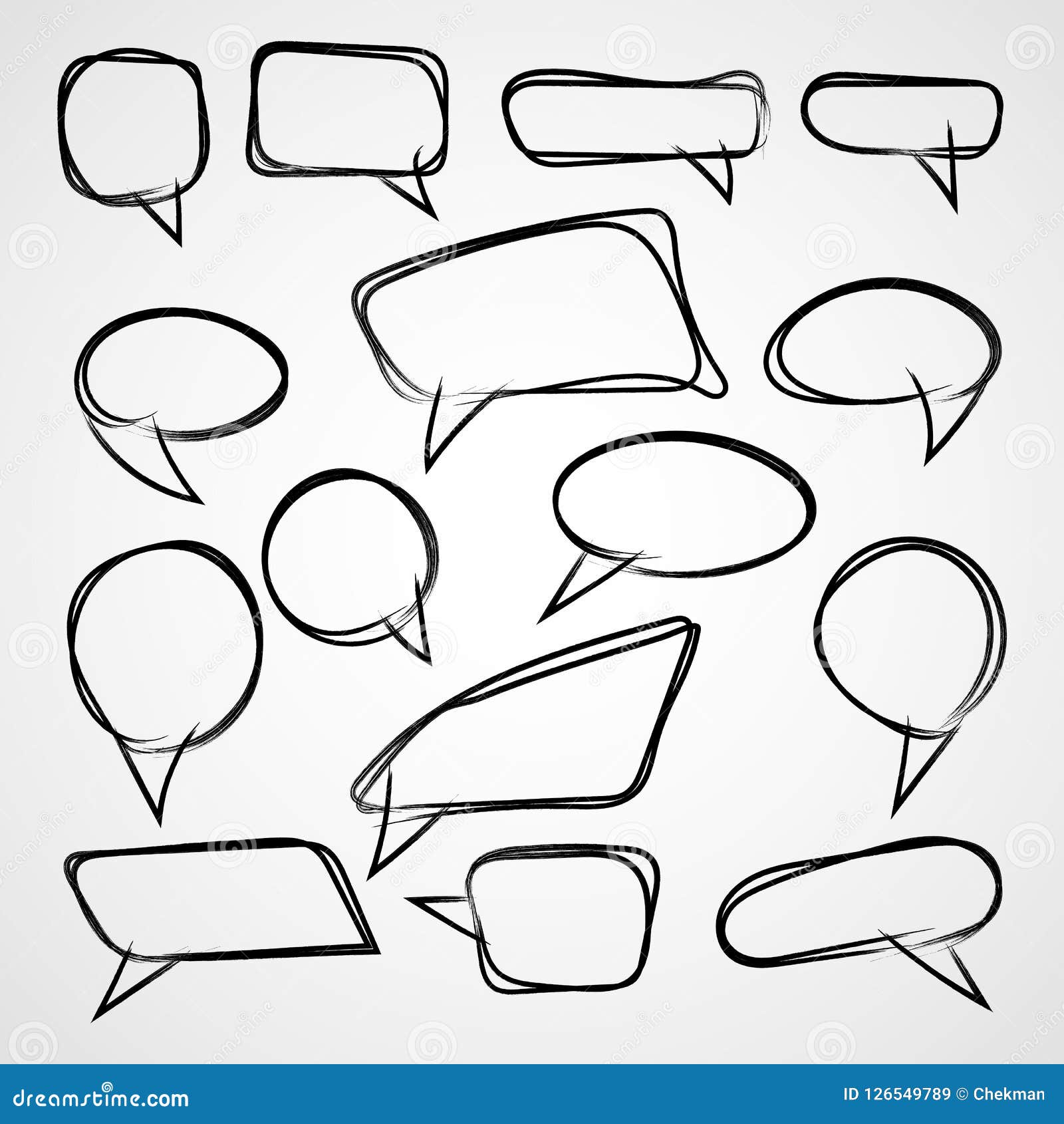Hand Drawn Speech Bubbles. Vector Illustration Stock Illustration ... Hand Drawn Speech Bubbles. Vector Illustration Stock Illustration ...