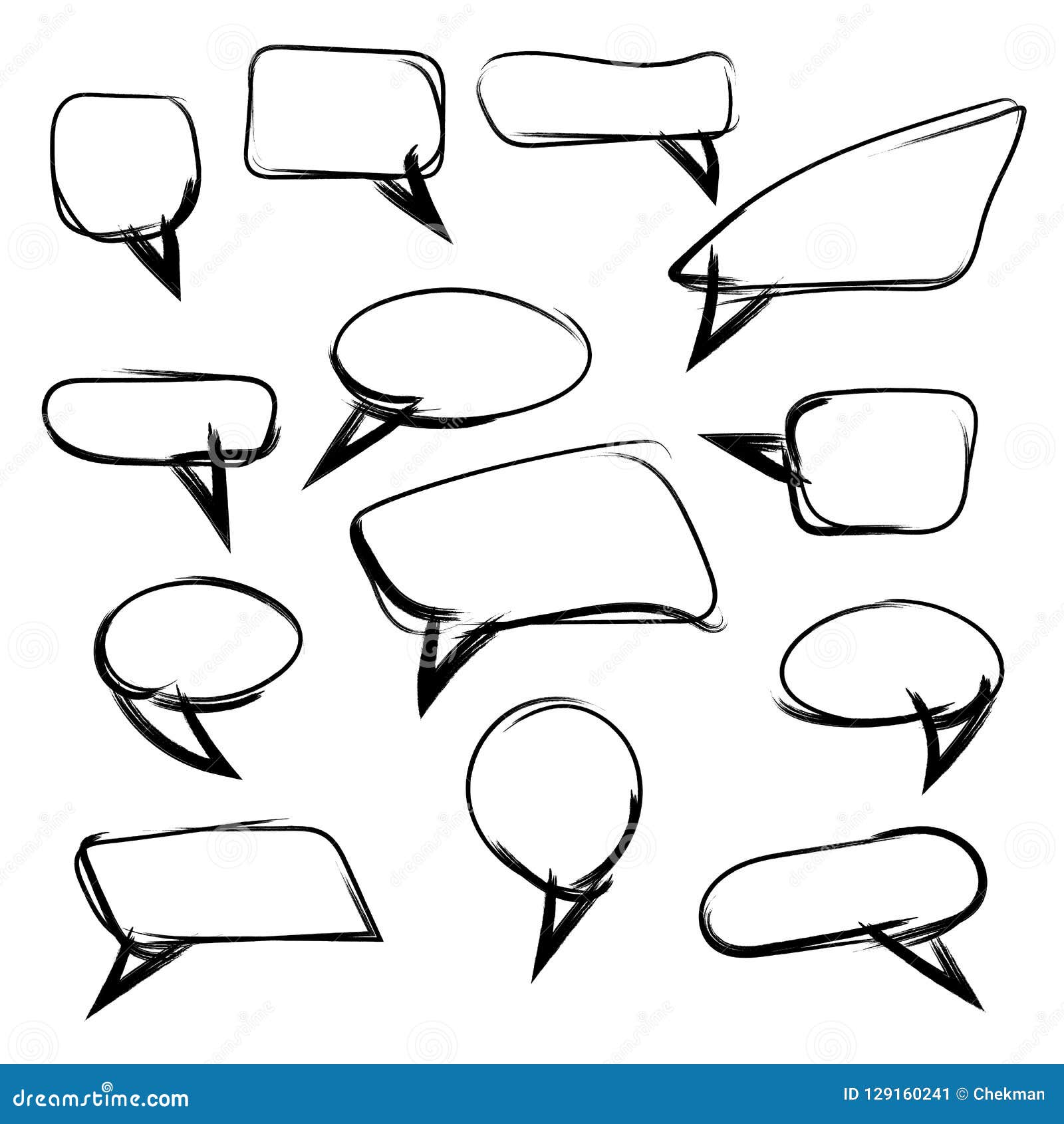 Hand Drawn Speech Bubbles. Vector Illustration Stock Illustration ...