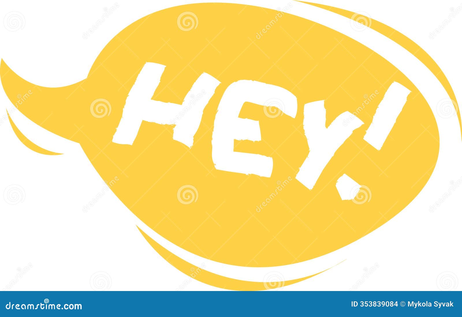 Hand Drawn Speech Hey Bubble Stock Illustration - Illustration of cool ...