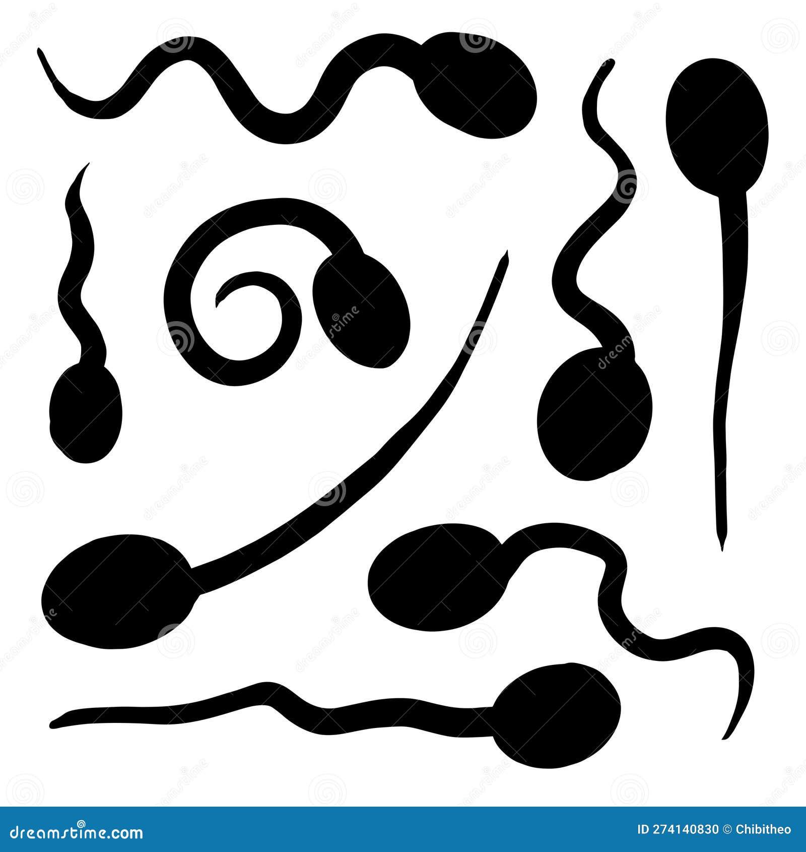 Black Tadpole Swimming With White Spots Simple Icon Vector Illustration ...